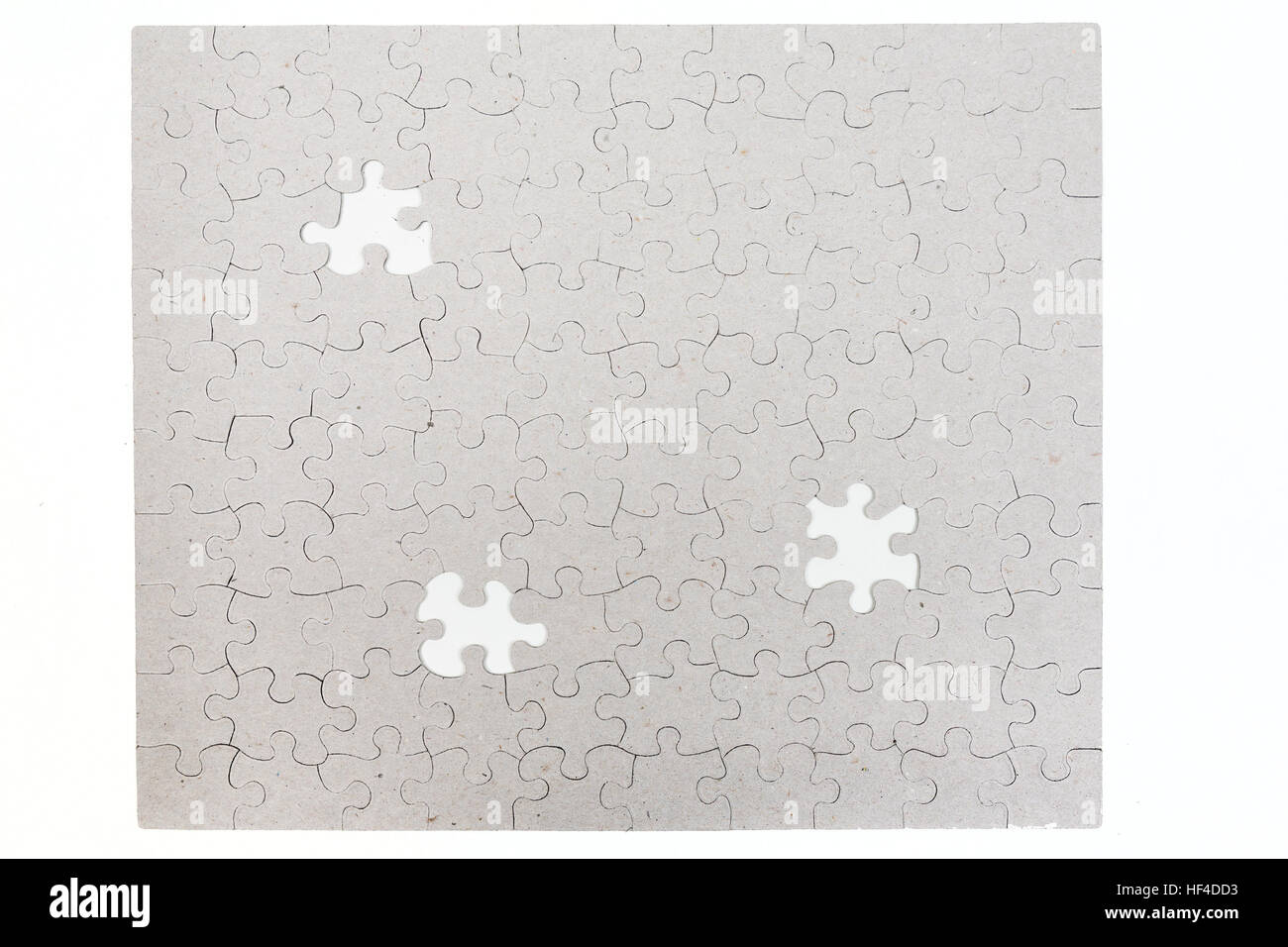 Blank puzzle partially completed isolated on white background Stock ...