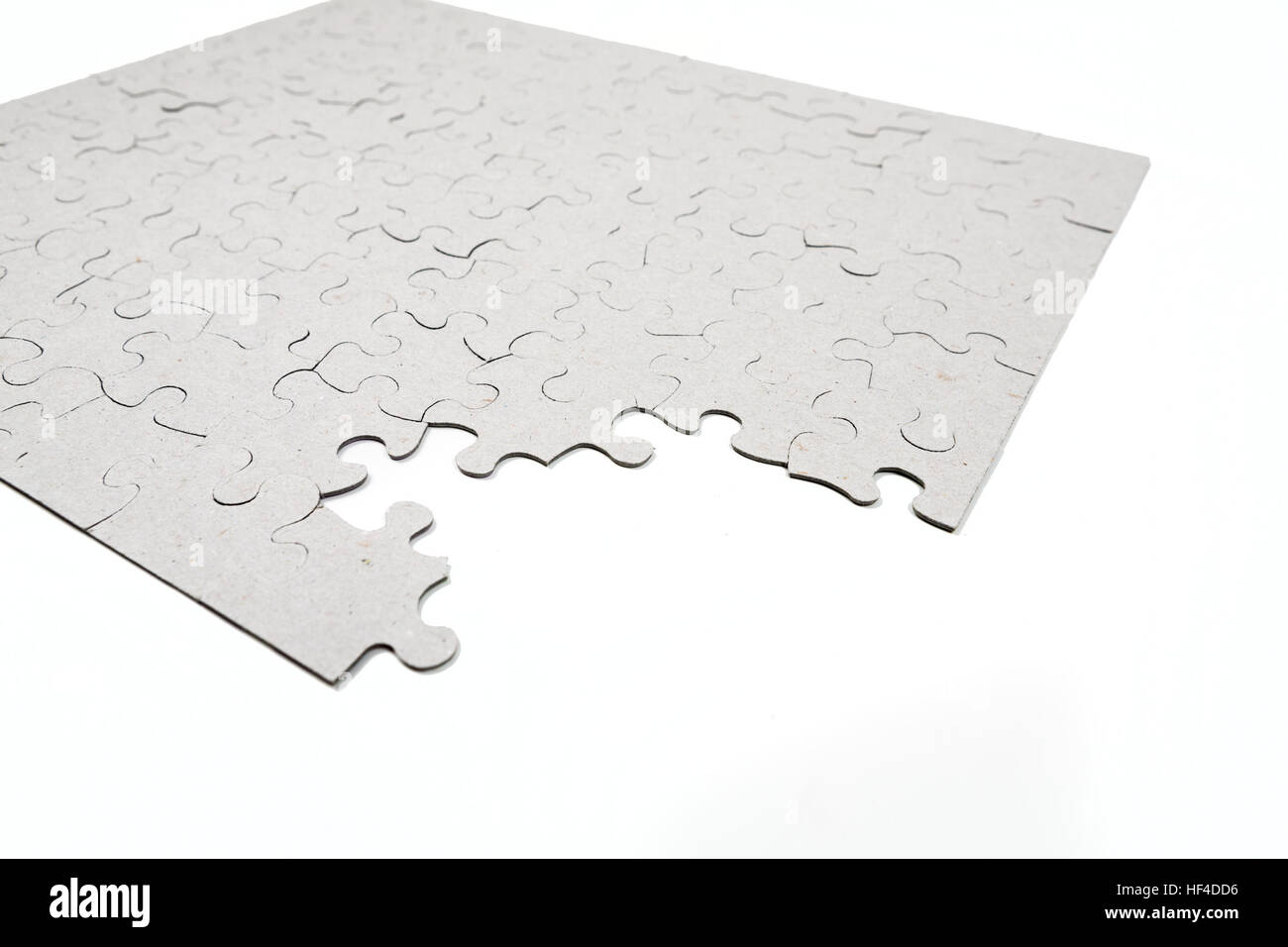 Blank puzzle partially completed isolated on white background Stock ...