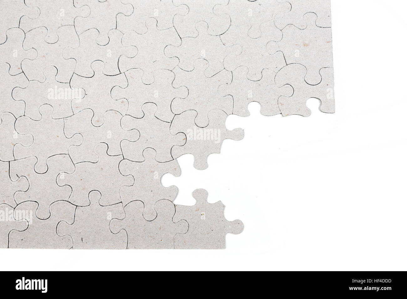 Blank puzzle partially completed isolated on white background Stock ...