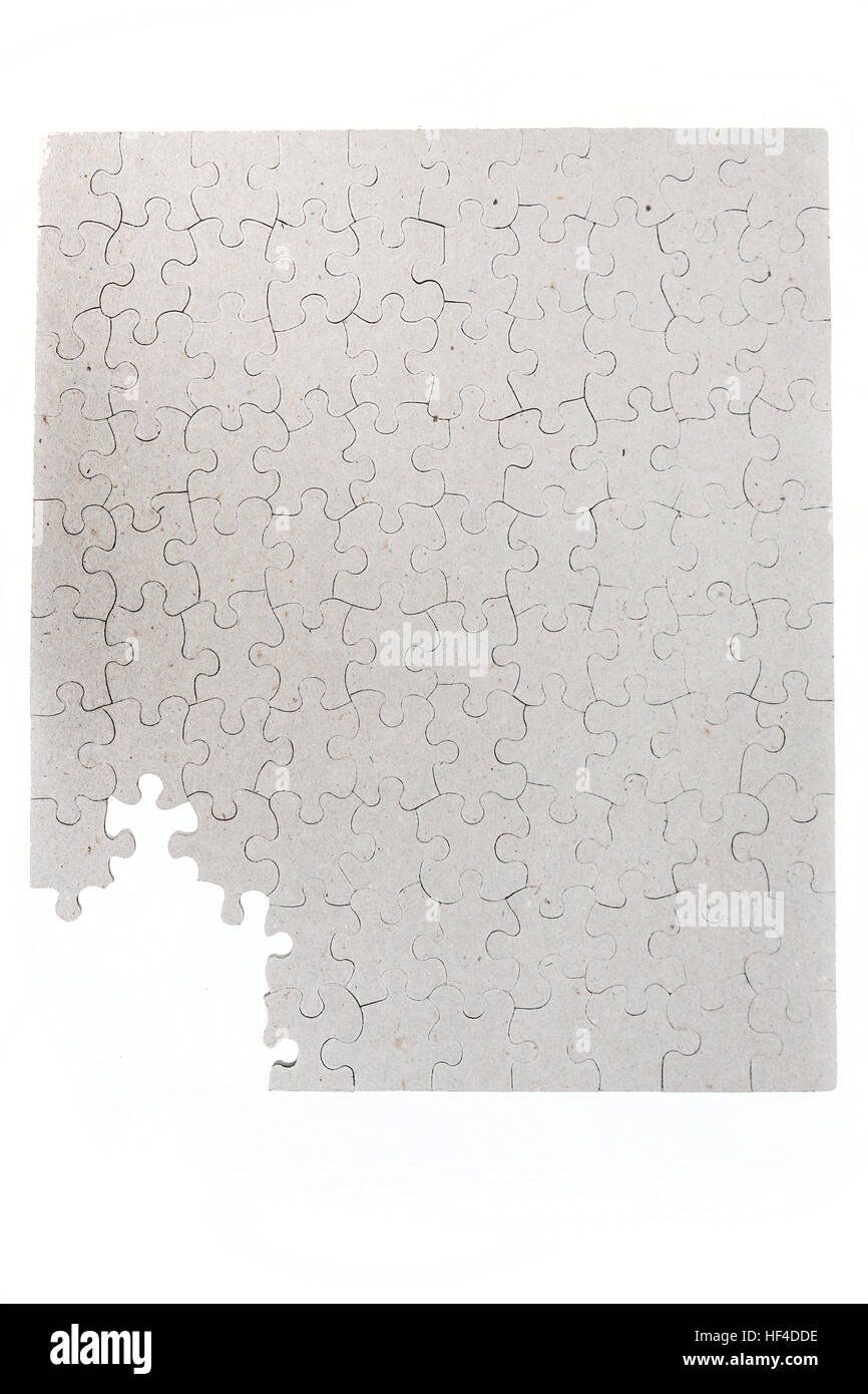 Blank puzzle partially completed isolated on white background Stock ...