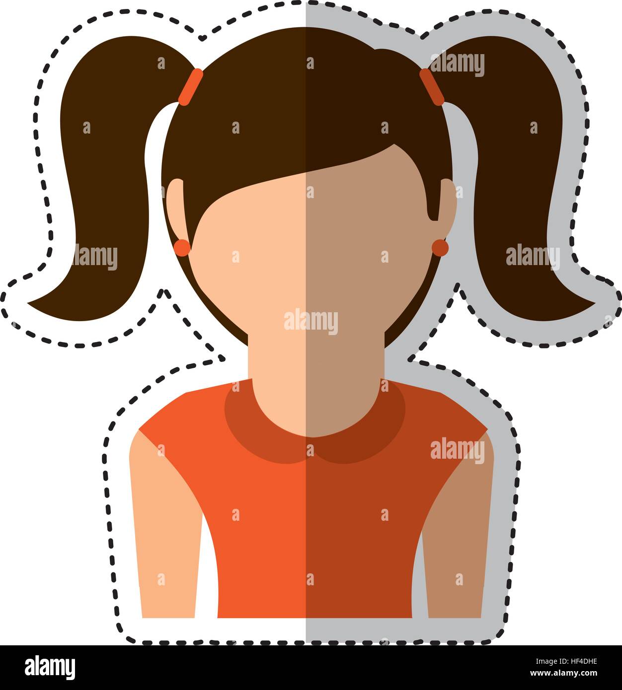 cute little girl character vector illustration design Stock Vector ...