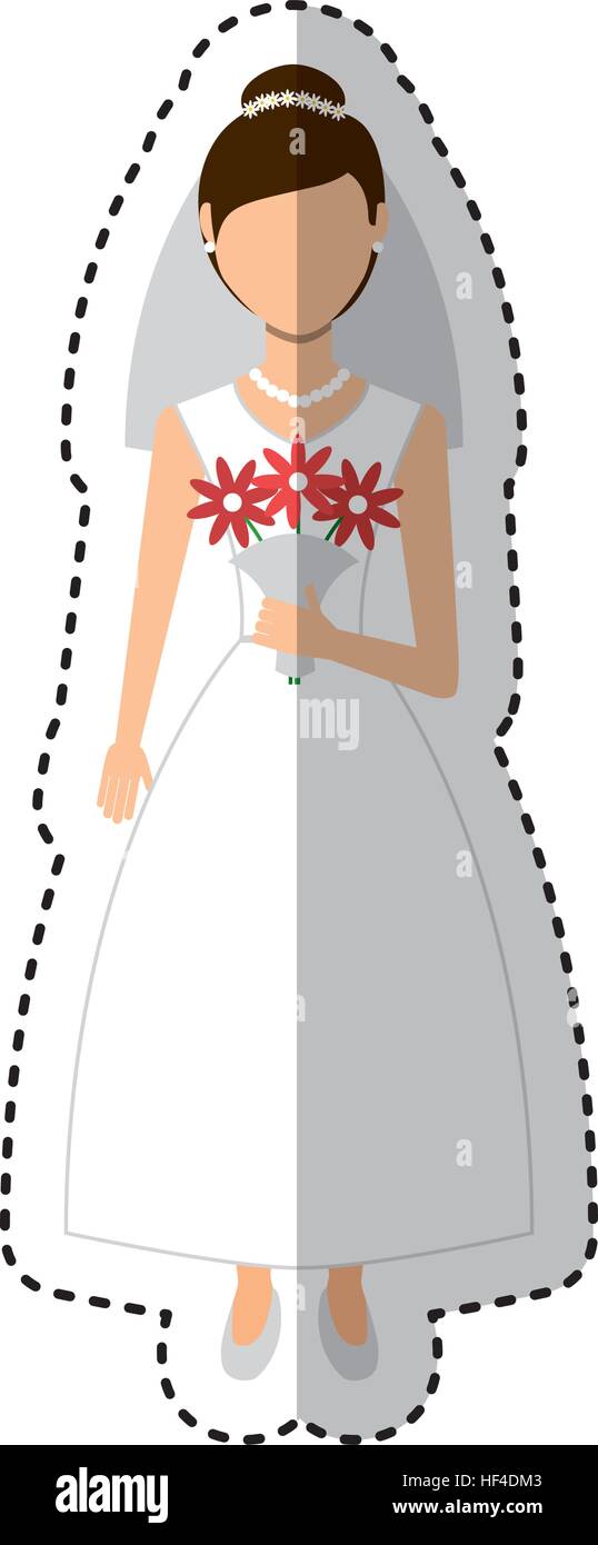 Newly married woman character vector illustration design Stock Vector ...