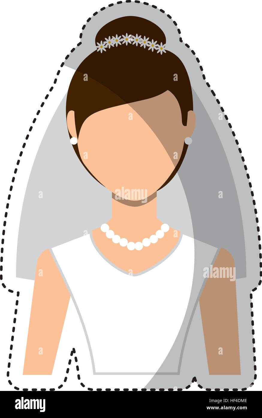Newly married woman character vector illustration design Stock Vector ...