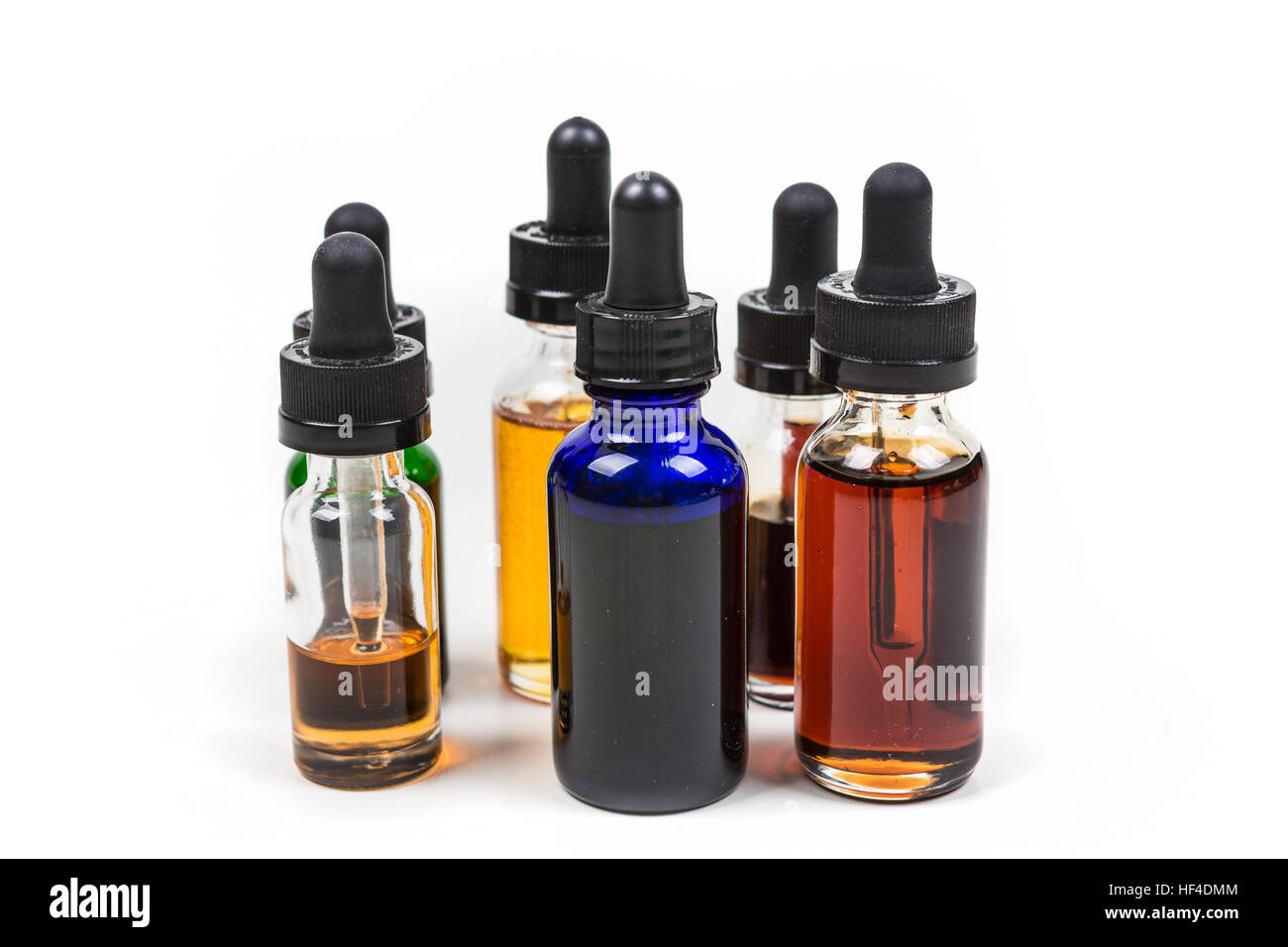 Assorted flavors of vape juice isolated on white background Stock Photo ...
