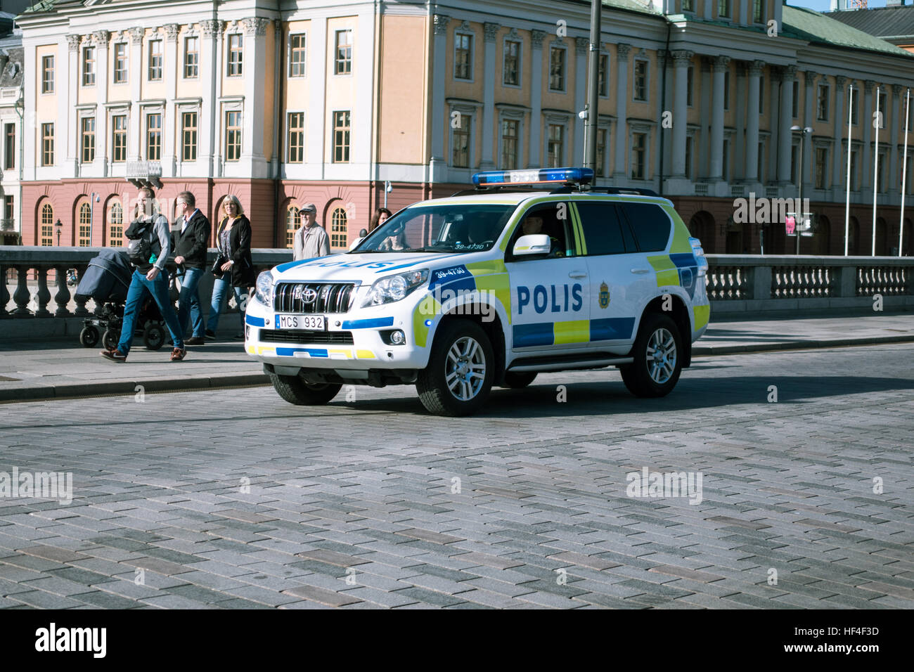 Police command car close to the royal palace in Stockholm Stock Photo ...