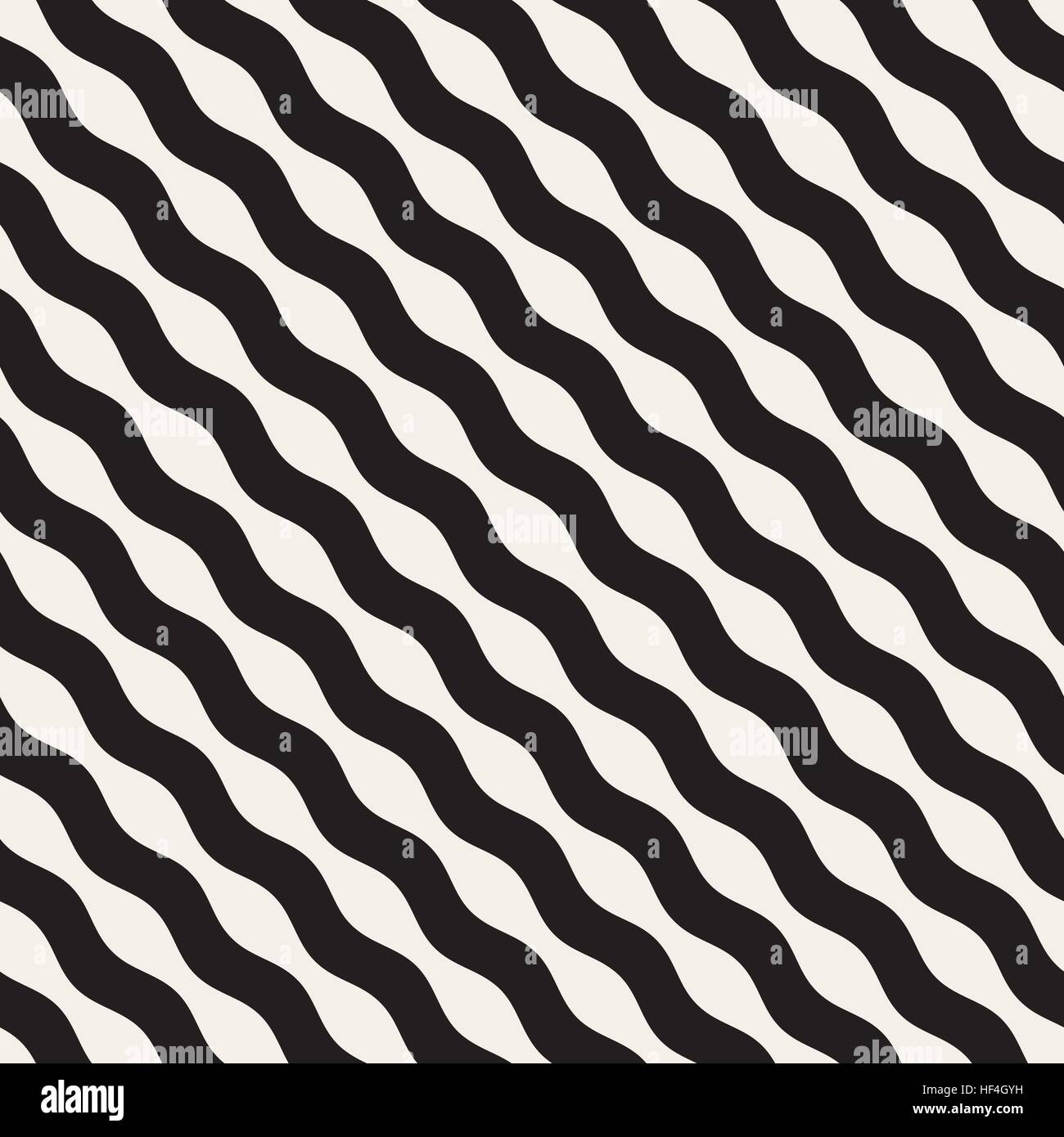 Wavy Ripple Lines. Vector Seamless Black and White Pattern Stock Vector ...