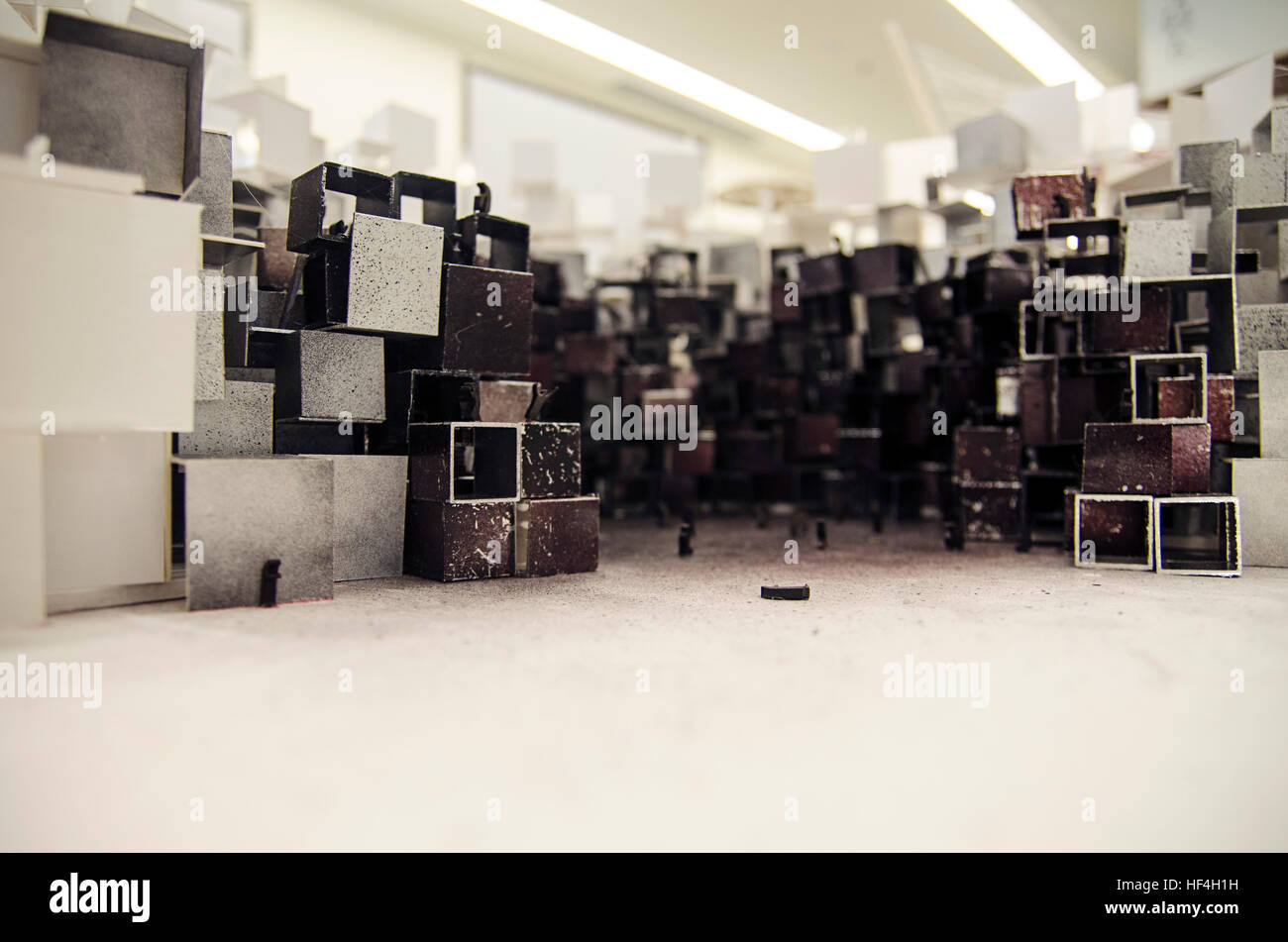 Abstract architectural model of city in China. Student project Stock ...