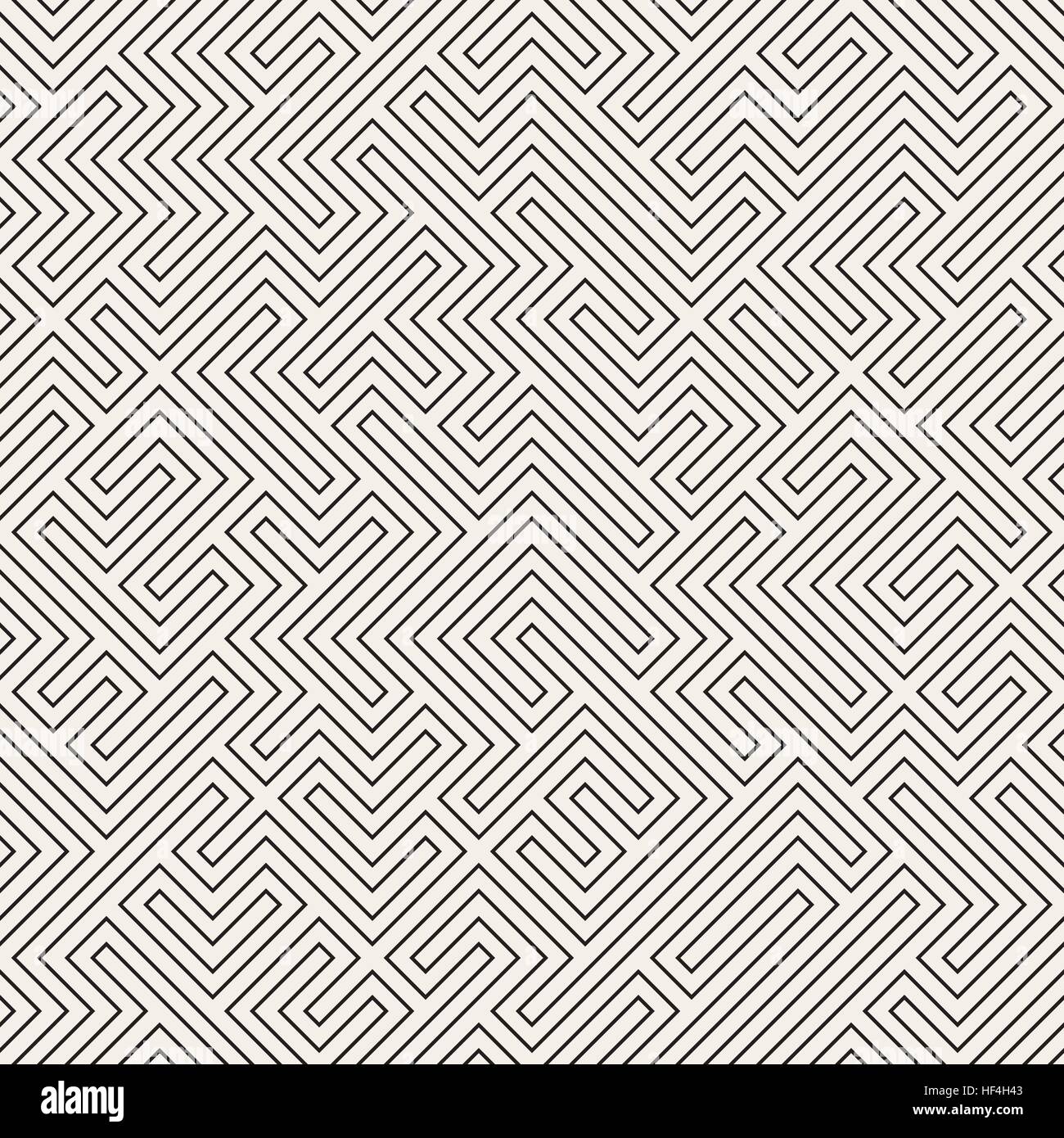 Irregular Maze Lines. Vector Seamless Black and White Pattern Stock ...