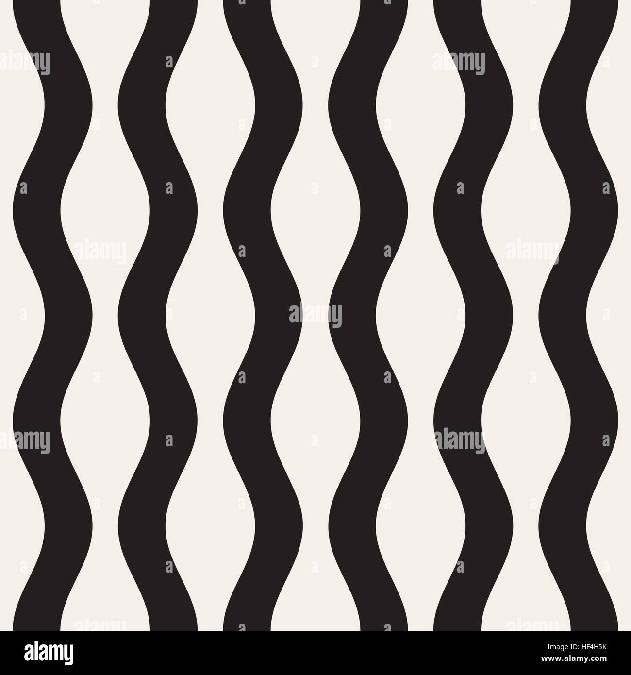 Wavy Ripple Lines. Vector Seamless Black and White Pattern Stock Vector ...