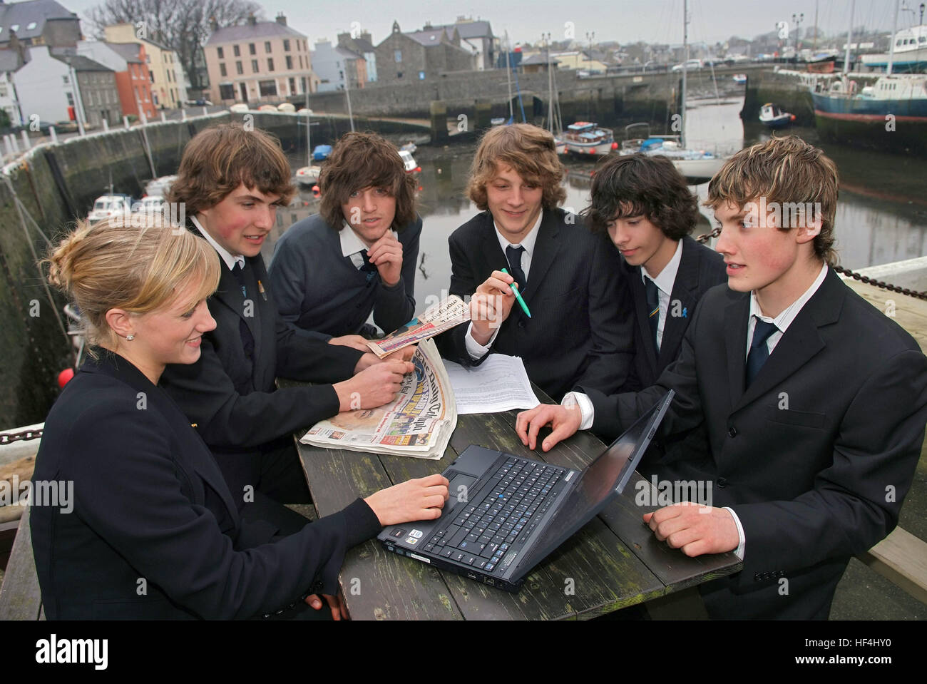 Students of Castle Rushen School, Castletown, Isle of Man, members of ...