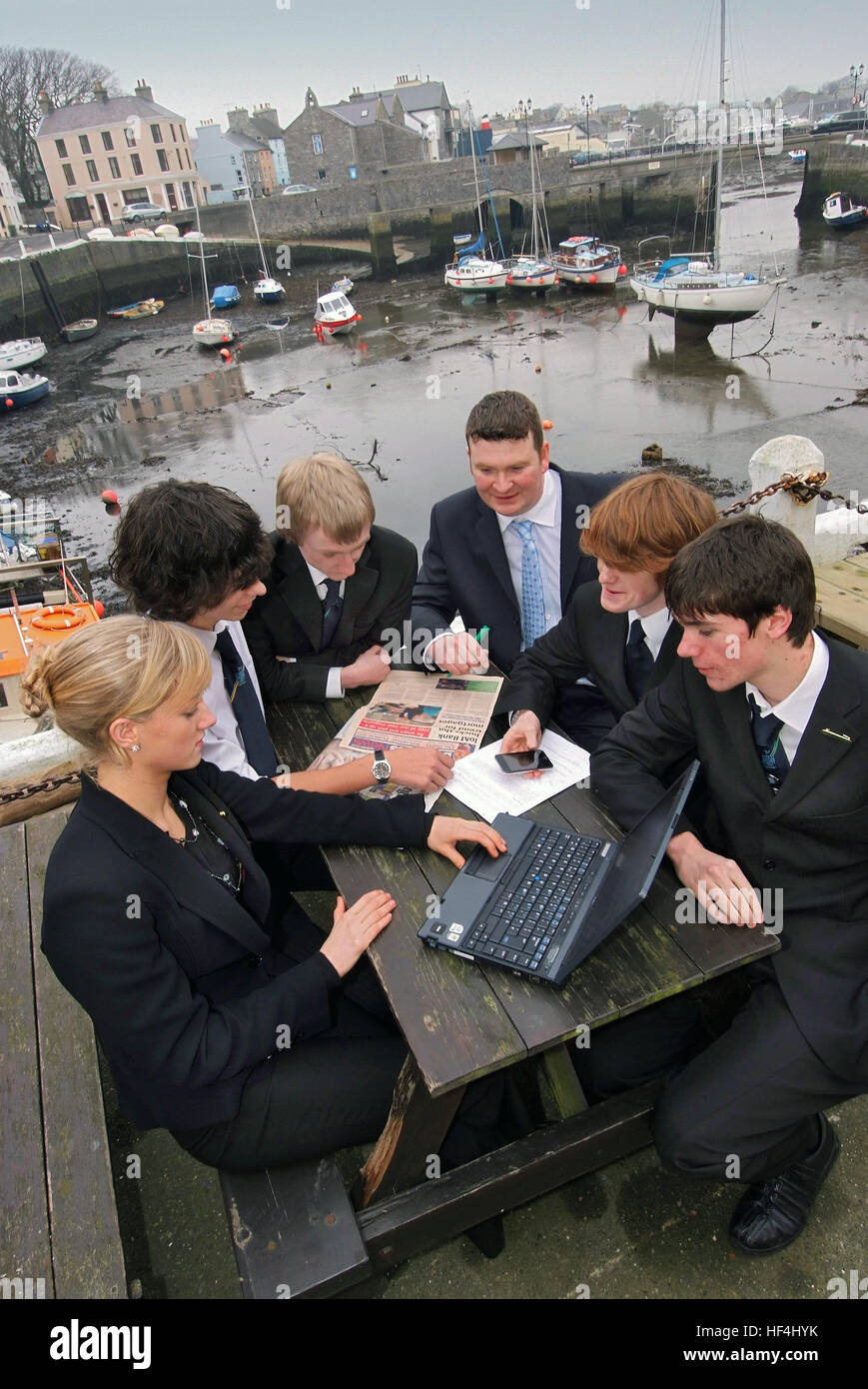 Students of Castle Rushen School, Castletown, Isle of Man, members of ...