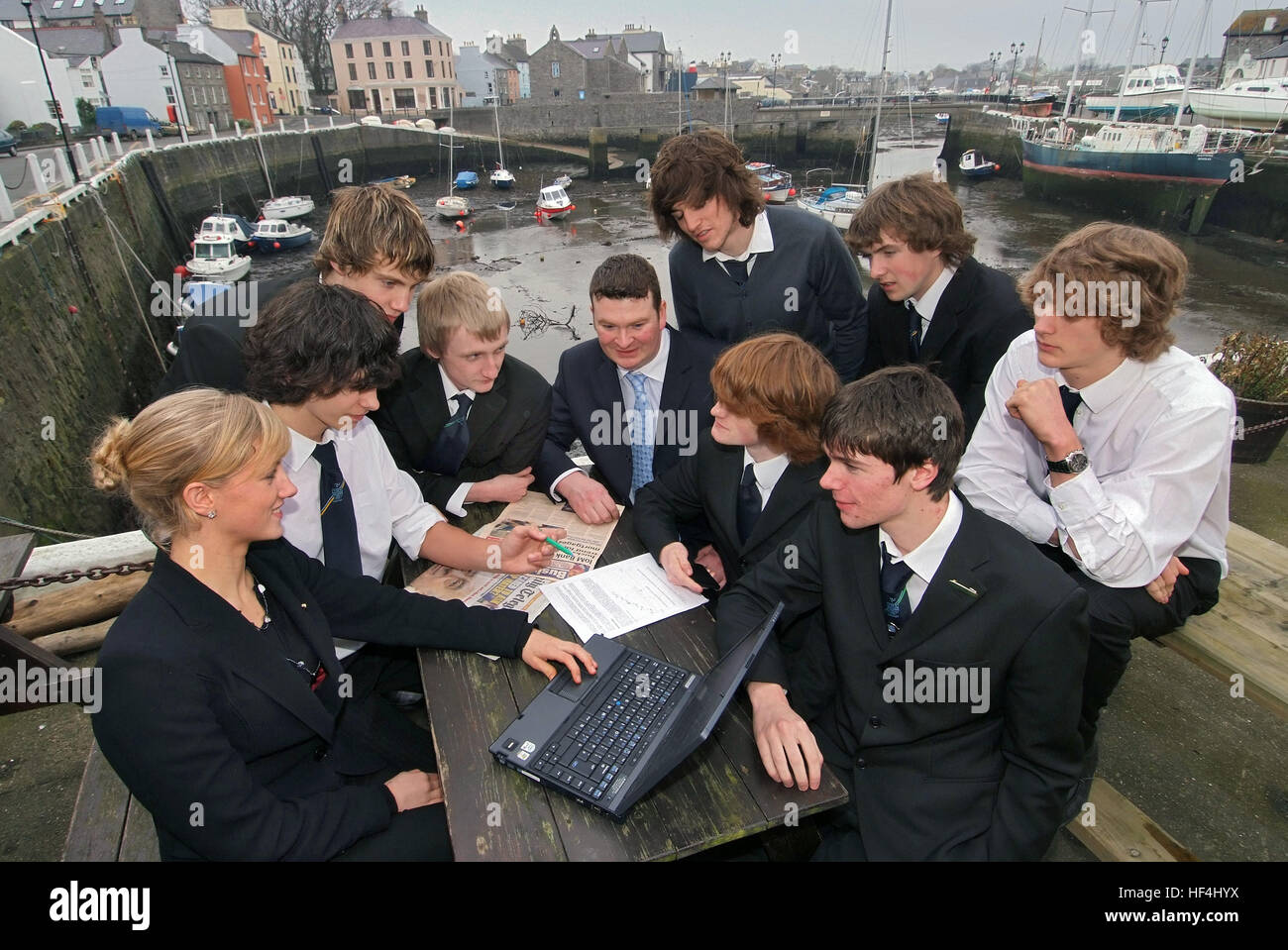 Students of Castle Rushen School, Castletown, Isle of Man, members of ...