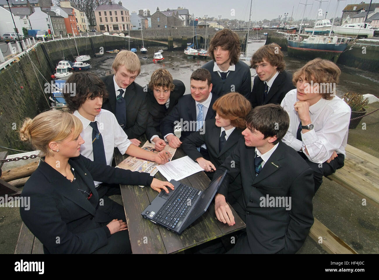 Students of Castle Rushen School, Castletown, Isle of Man, members of ...