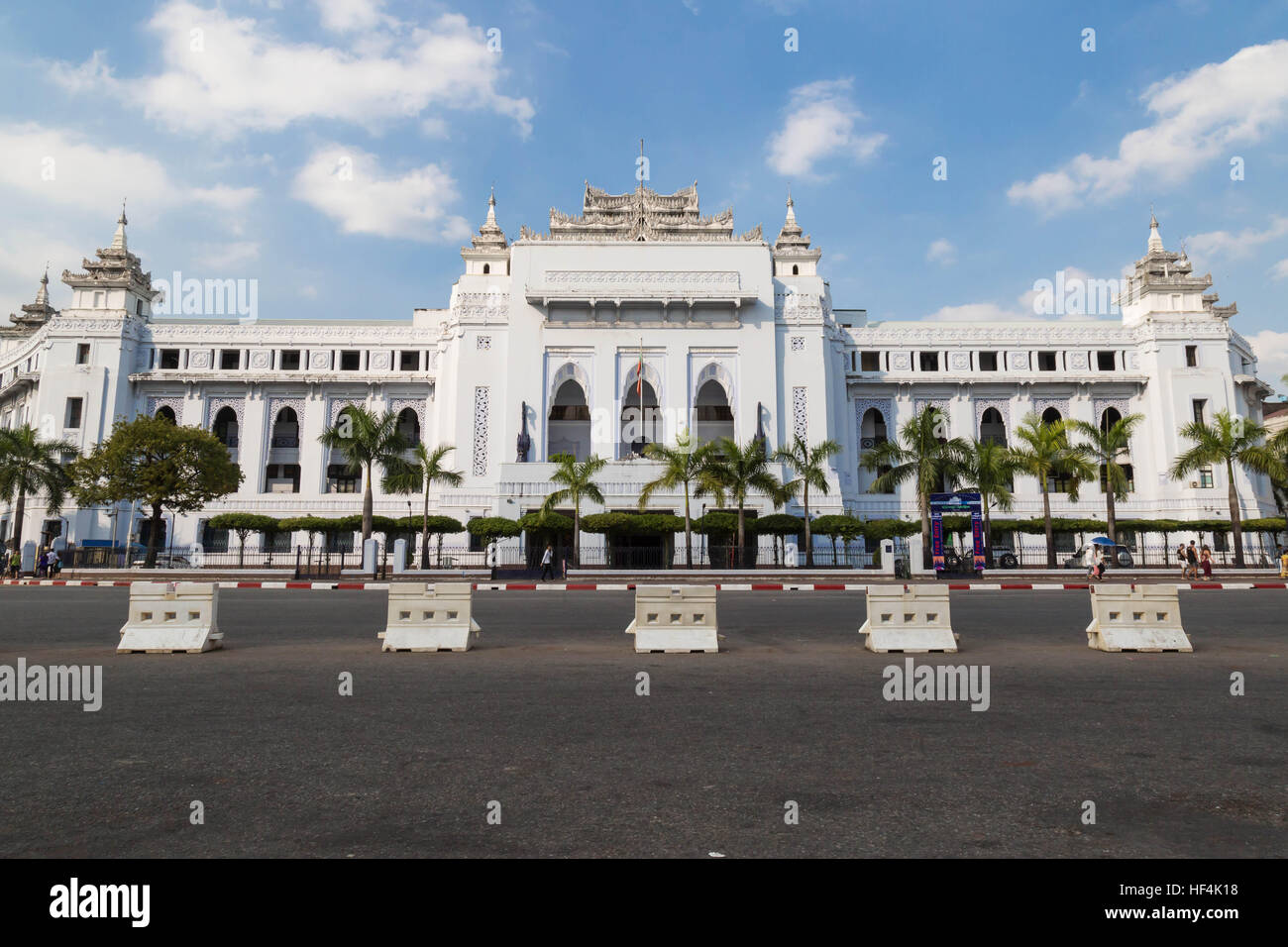 The withe building of Yangon City Hall, Myanmar Stock Photo - Alamy