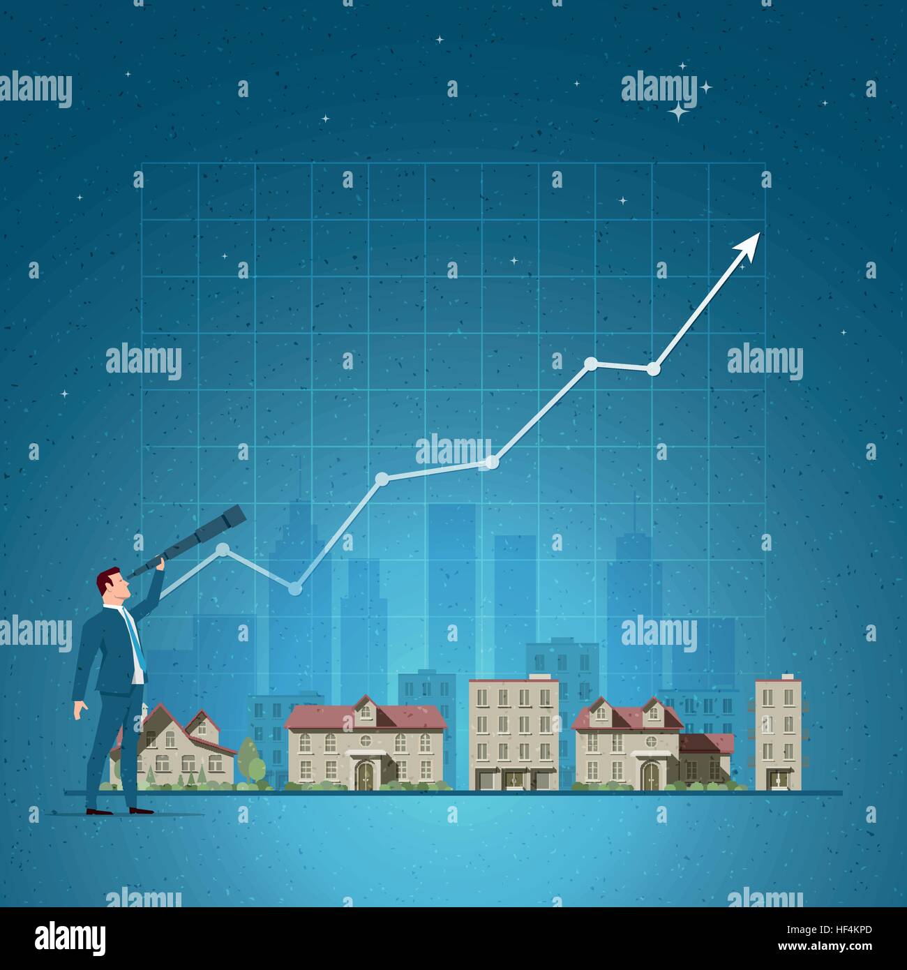 Business concept vector illustration. Investing, real estate ...