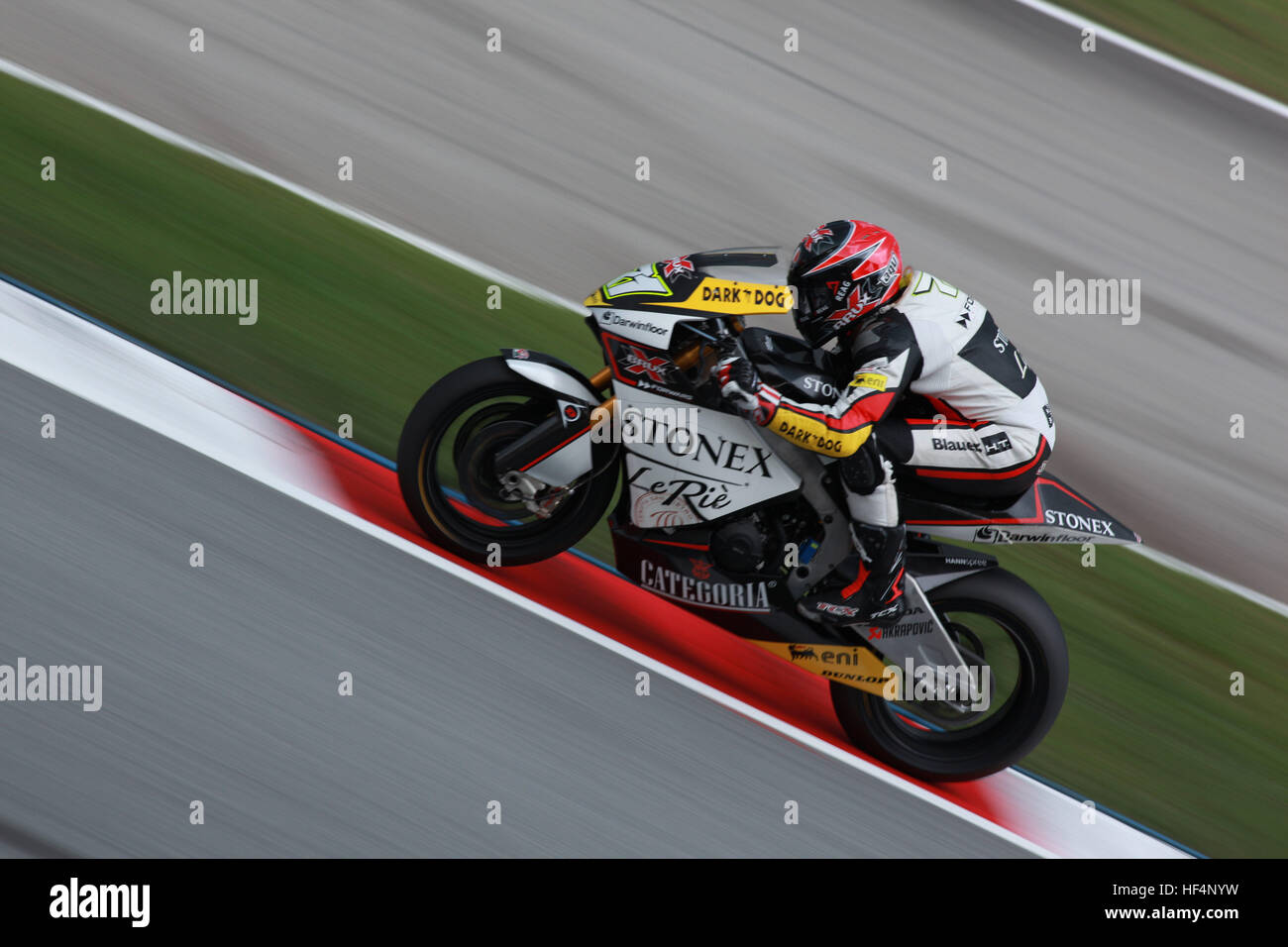 Moto2 rider during the race in Sepang International Circuits Stock ...