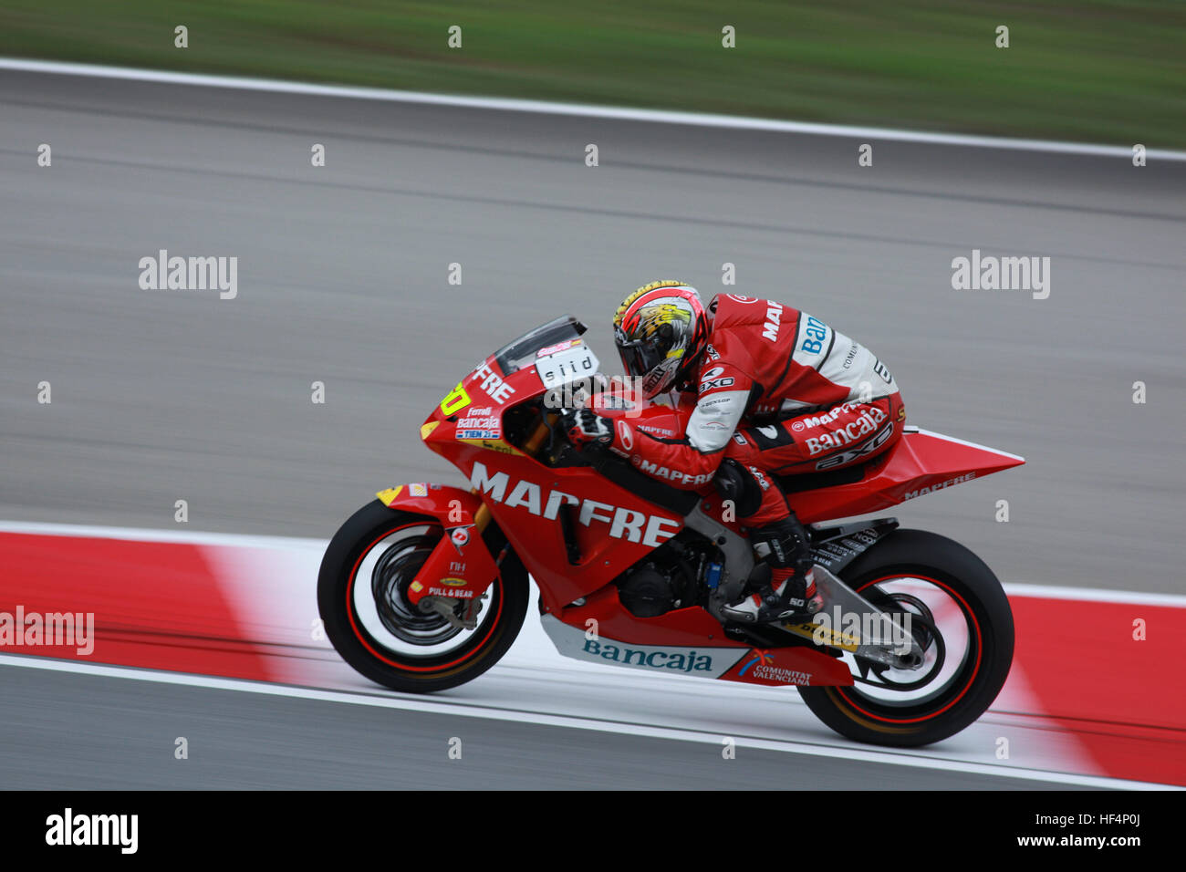 Moto2 rider during the race in Sepang International Circuits Stock ...