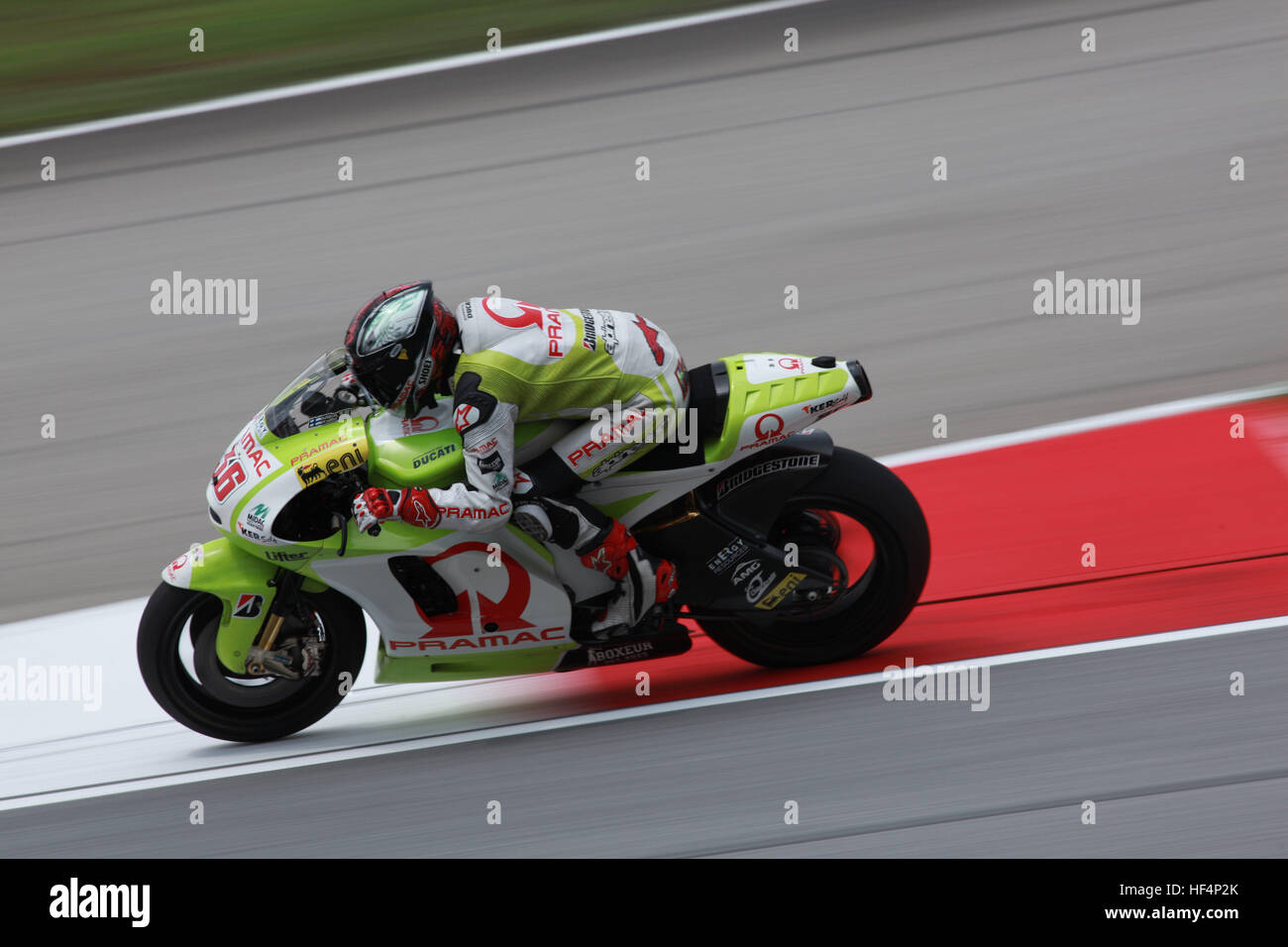 Moto GP rider during the race in Sepang International Circuits Stock ...