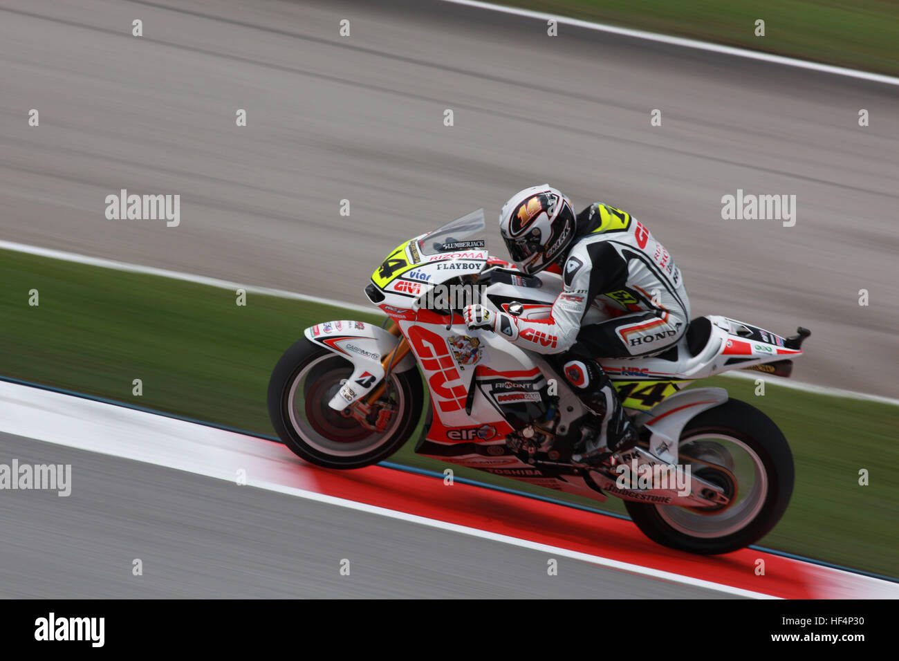 Moto GP rider during the race in Sepang International Circuits Stock ...
