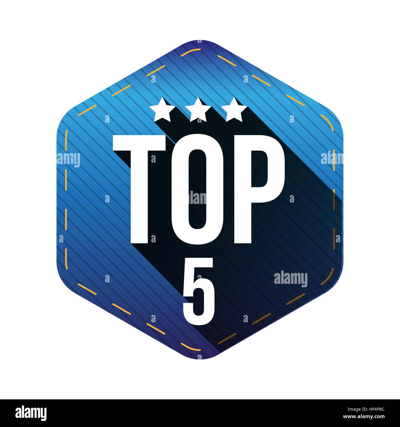 Top 5 - Five vector hexagon patch Stock Vector Image & Art - Alamy