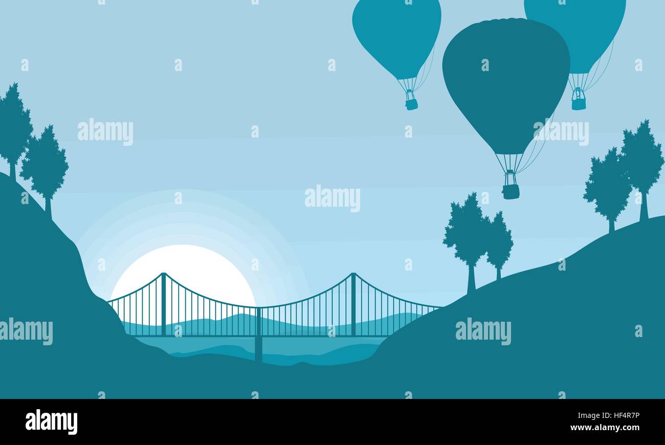 Bridge with fog Stock Vector Images - Alamy