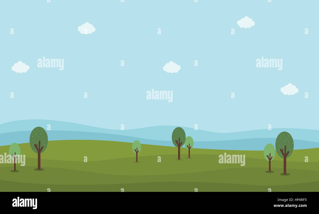 Illustration of nature landscape with hill Stock Vector Image & Art - Alamy