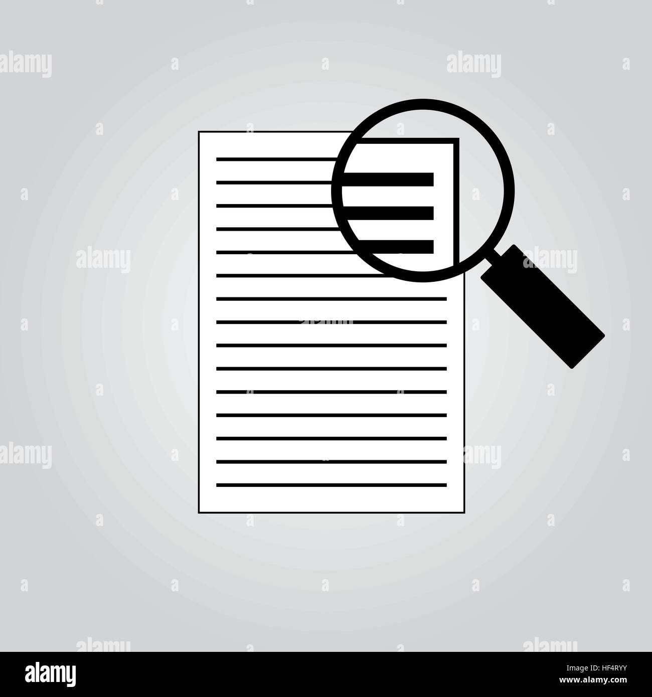 Magnifying glass - Search the document. Vector illustration Stock ...