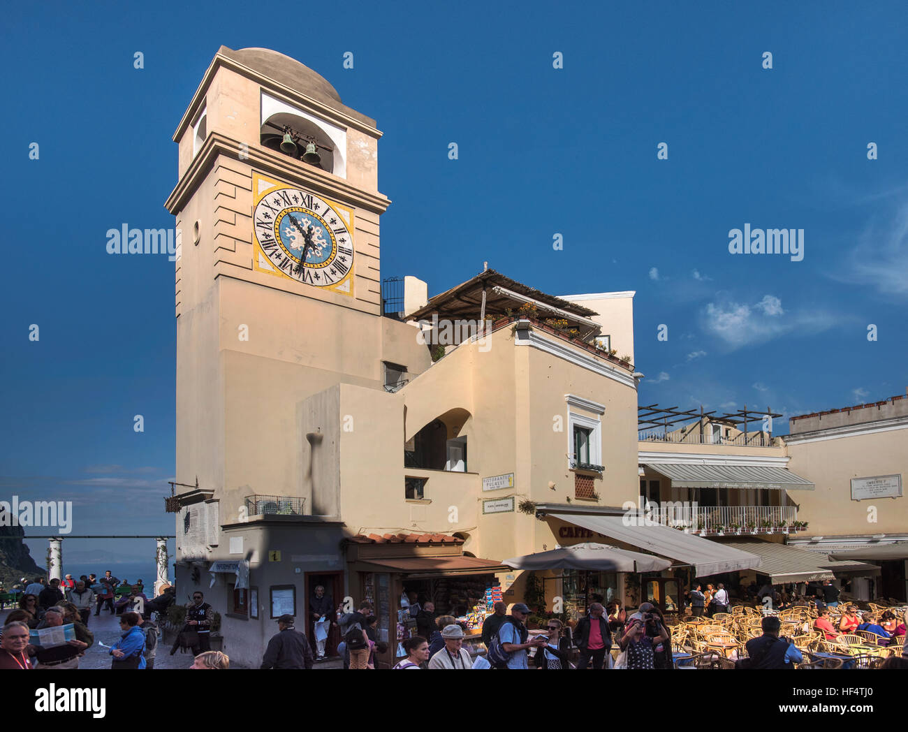 Scene of Capri Piazzetta square Italy Stock Photo - Alamy