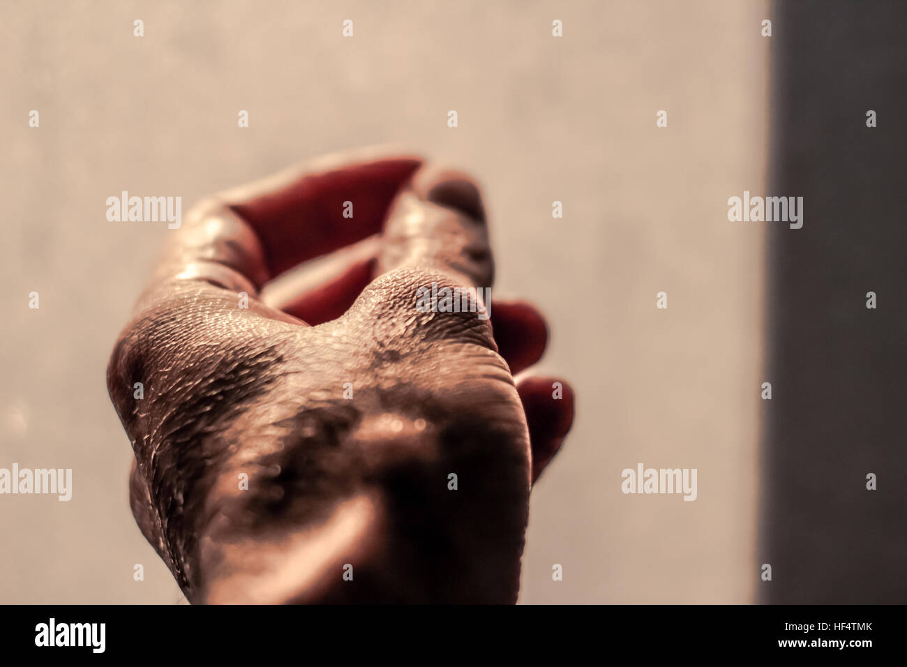 Photograph of a human wet hand Stock Photo - Alamy