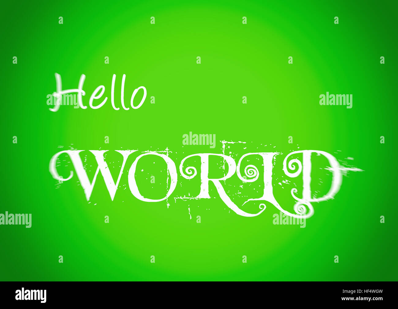 Hello world, green background, white letters, motivation, poster, quote ...