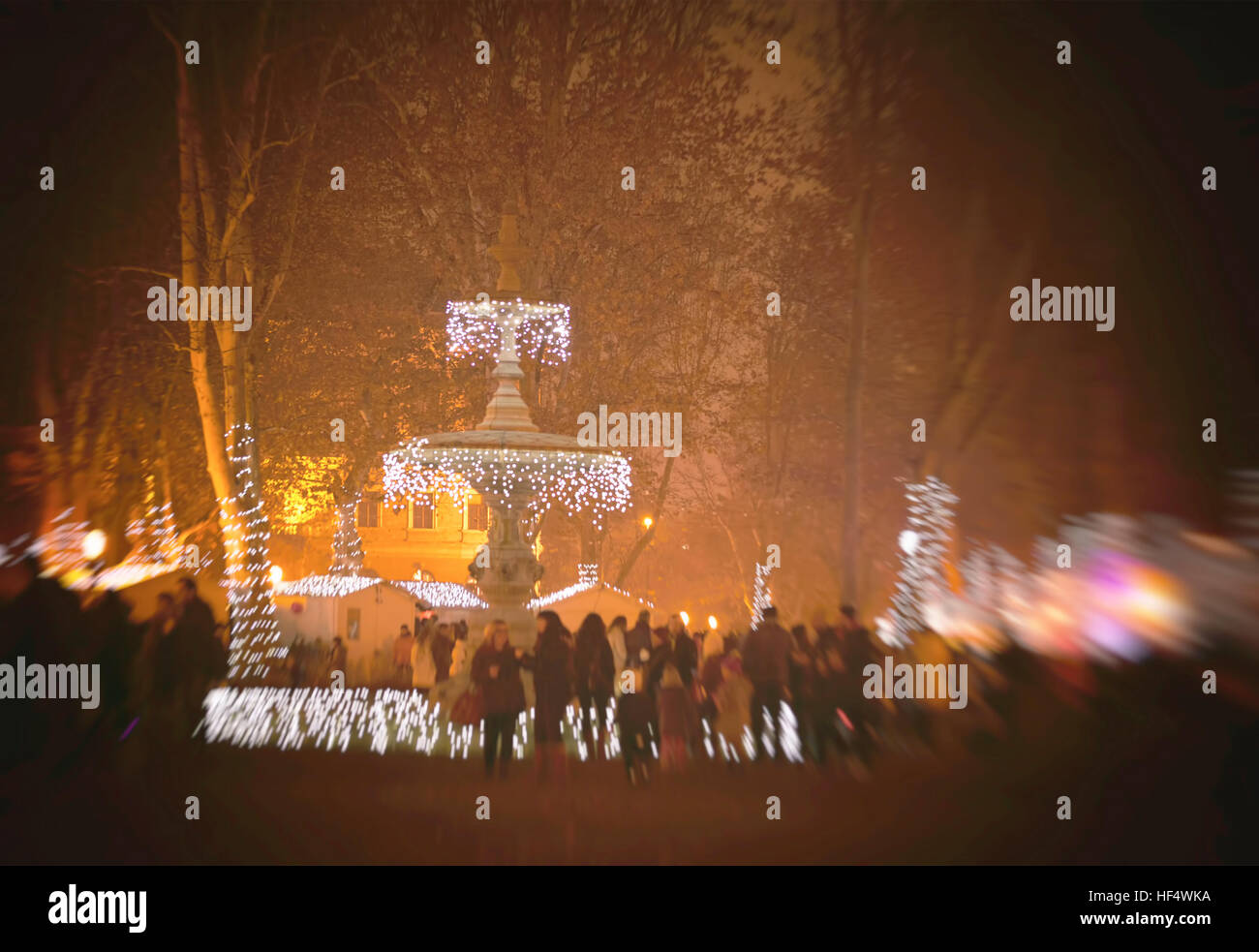 Zagreb, Croatia, Advent, ornate park Zrinjevac, background, texture ...