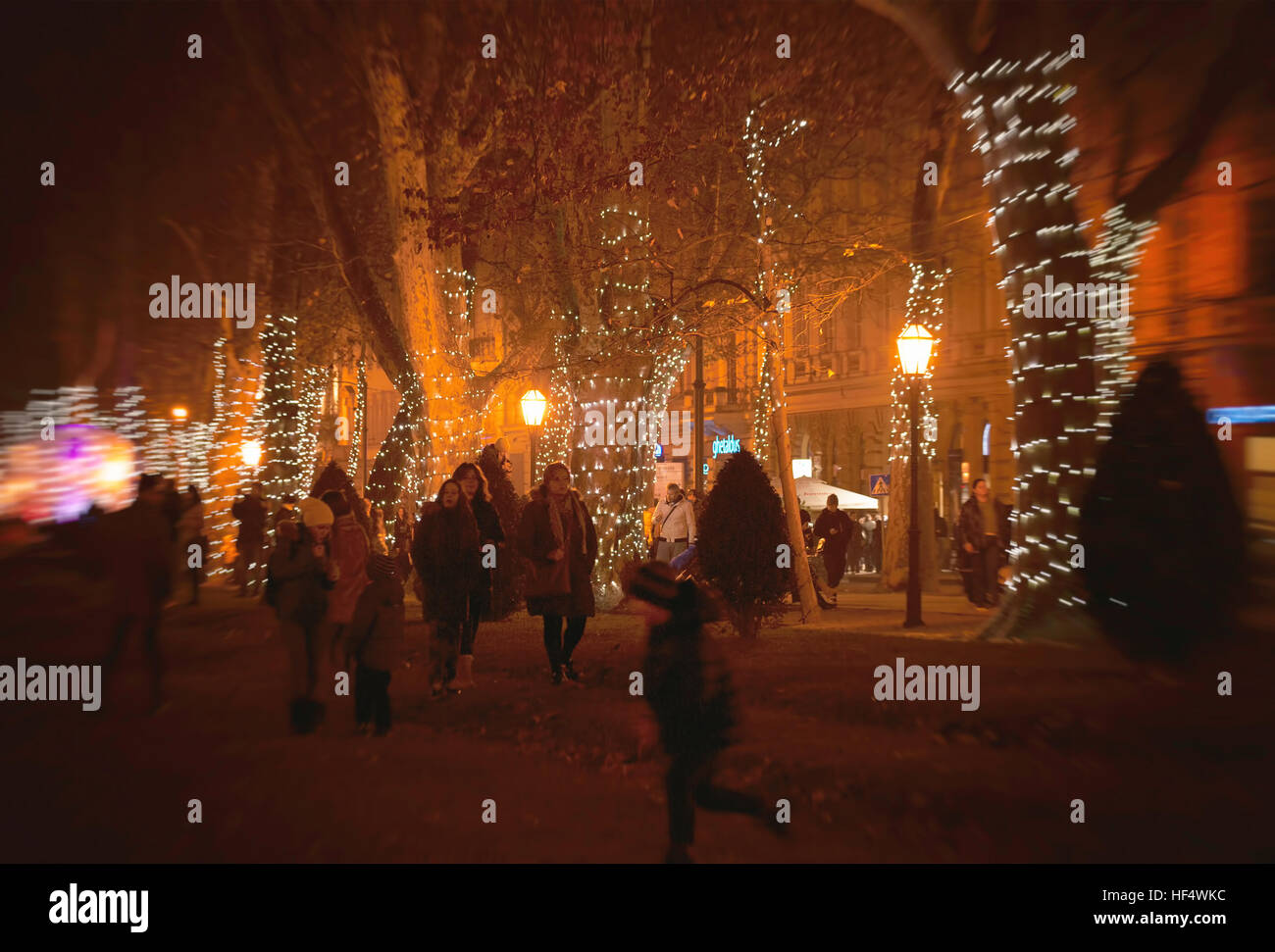 Zagreb, Croatia, Advent, ornate park Zrinjevac, background, texture ...
