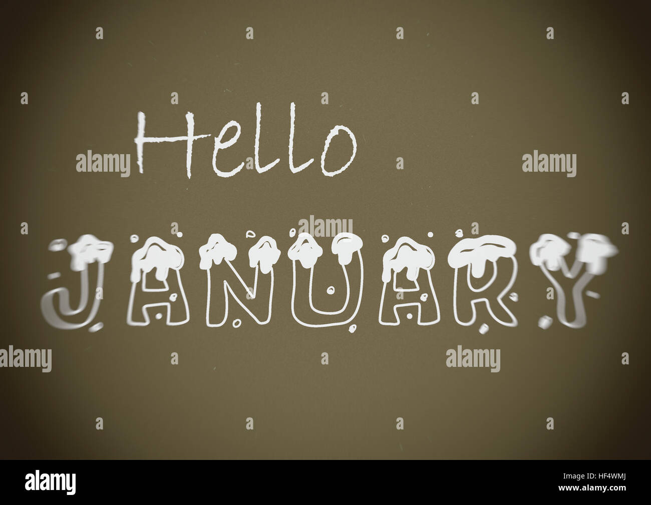 Hello January, motivation, poster, quote, blurred image, illustration ...