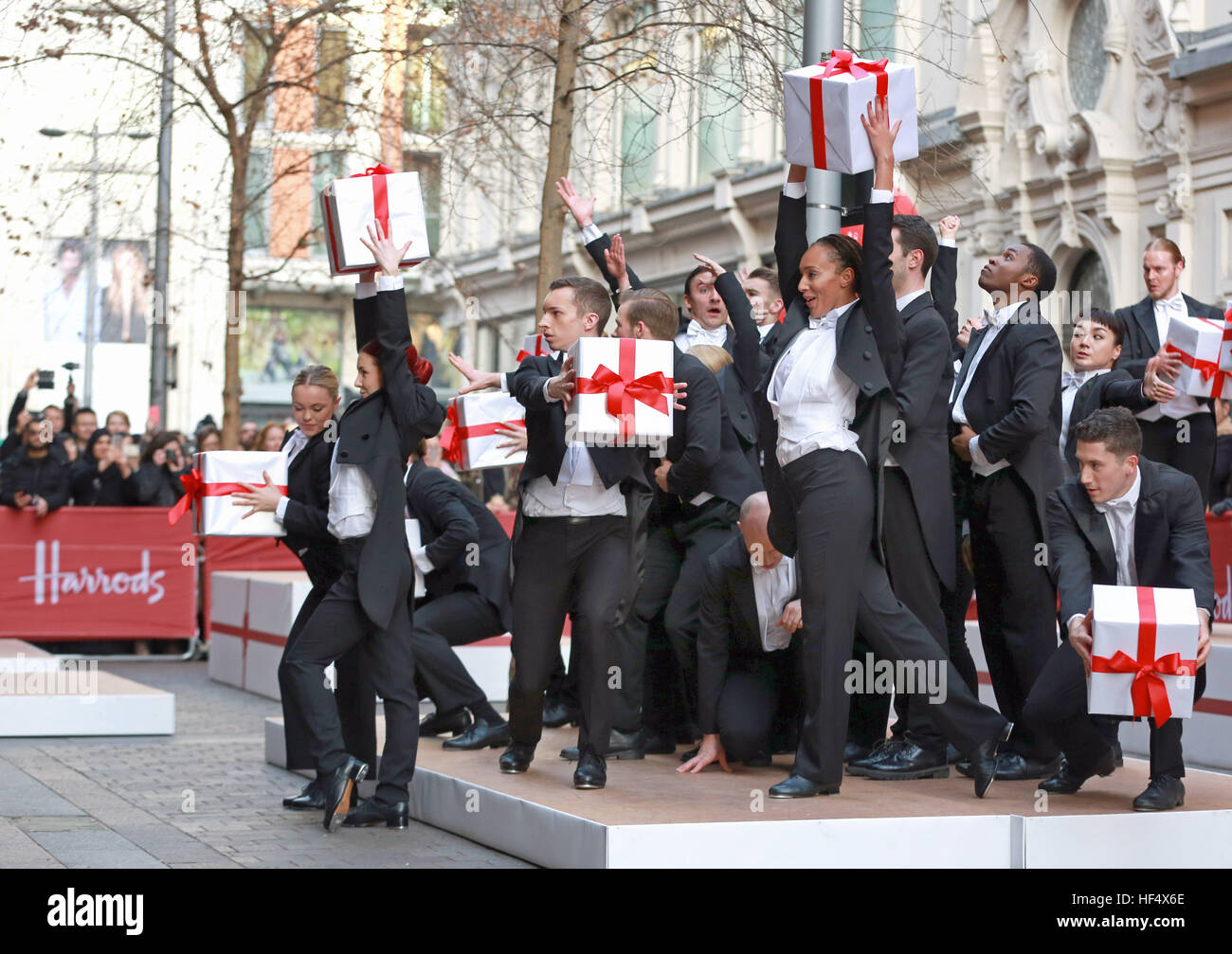 EDITORIAL USE ONLY Harrods butlers serve up a surprise at the opening ...