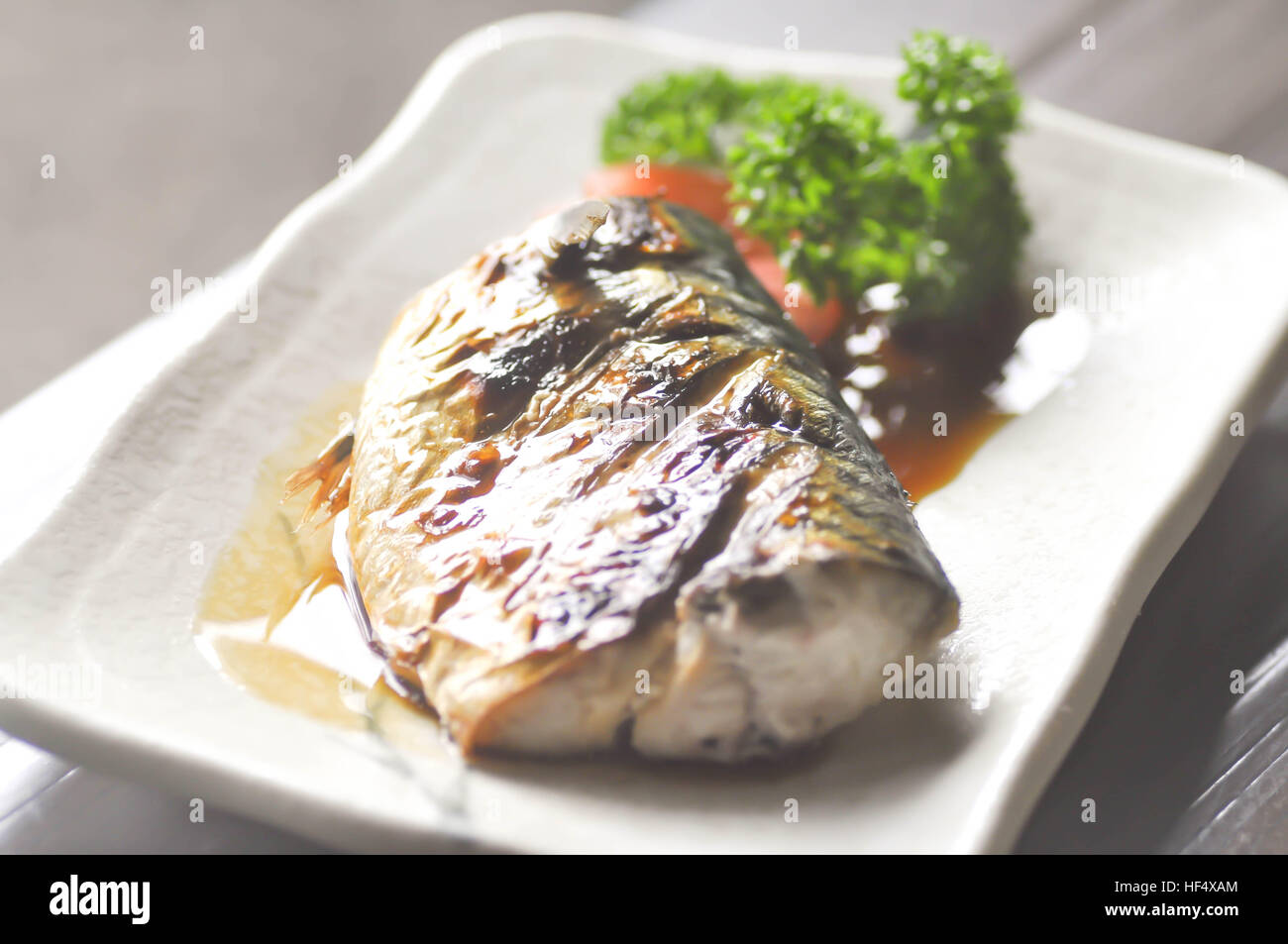 Saba shoyu yaki ,Grilled Mackerel in japanese food Stock Photo - Alamy