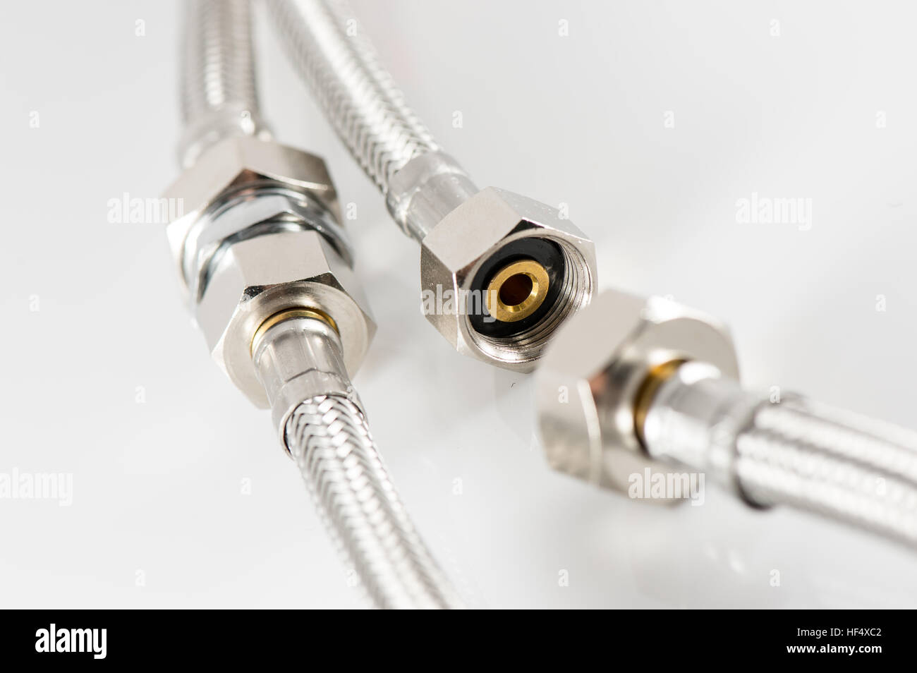 industrial elastic metal fiber water pipe with connectors Stock Photo ...