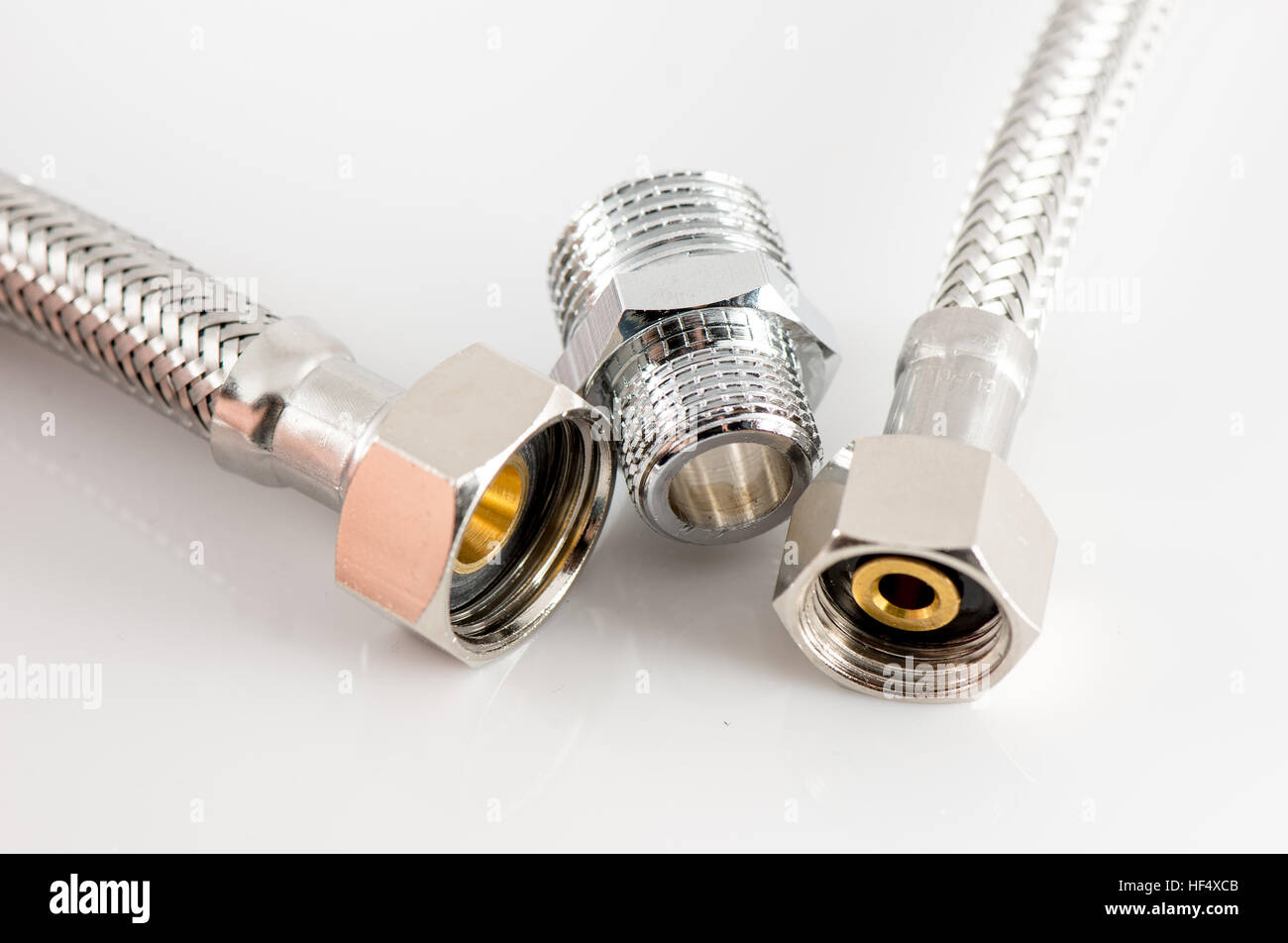 industrial elastic metal fiber water pipe with connectors Stock Photo ...