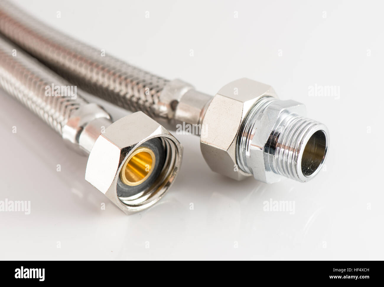 industrial elastic metal fiber water pipe with connectors Stock Photo ...