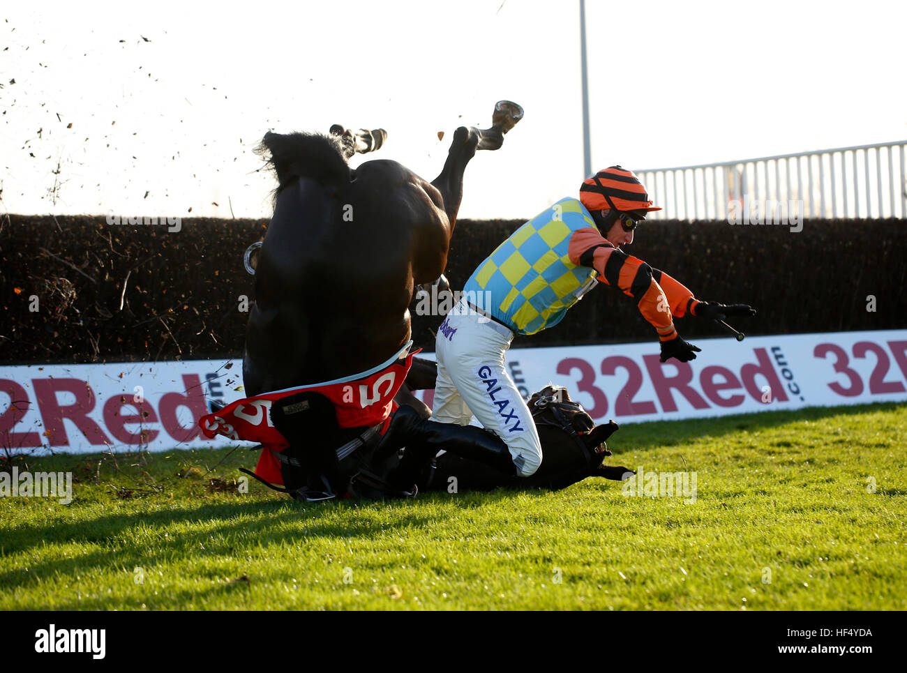 Daryl jacob fall last fence hi-res stock photography and images - Alamy