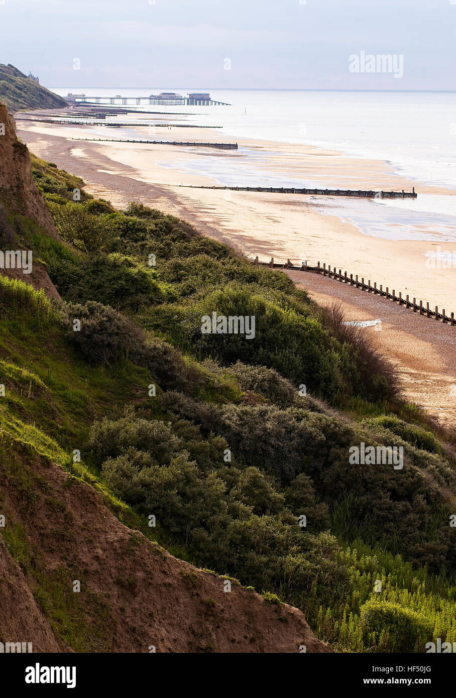 Overstrand, the undercliff and beach, looking towards Cromer pier ...