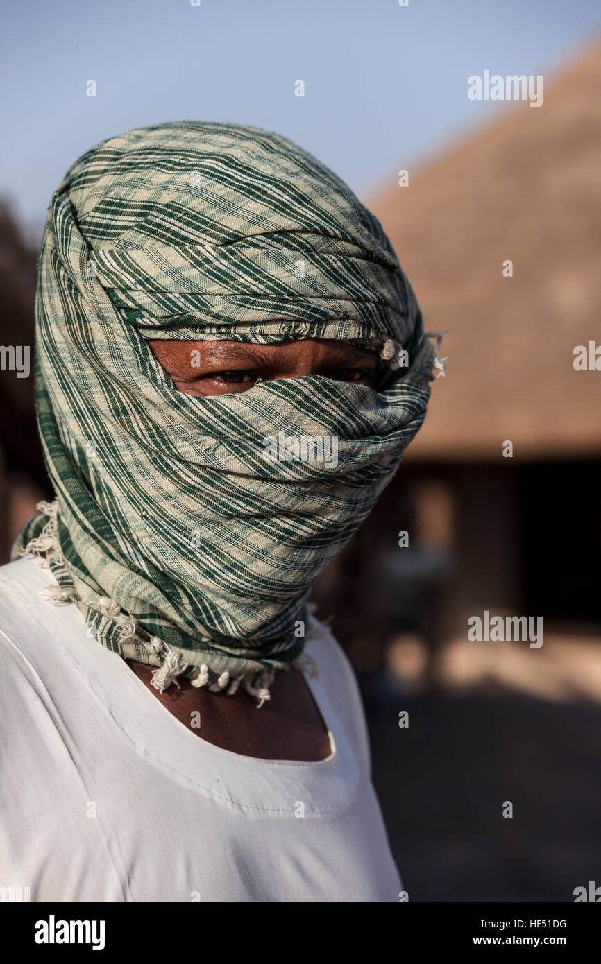 Young man wrapped in a head scarf, Sudan, Africa Stock Photo - Alamy