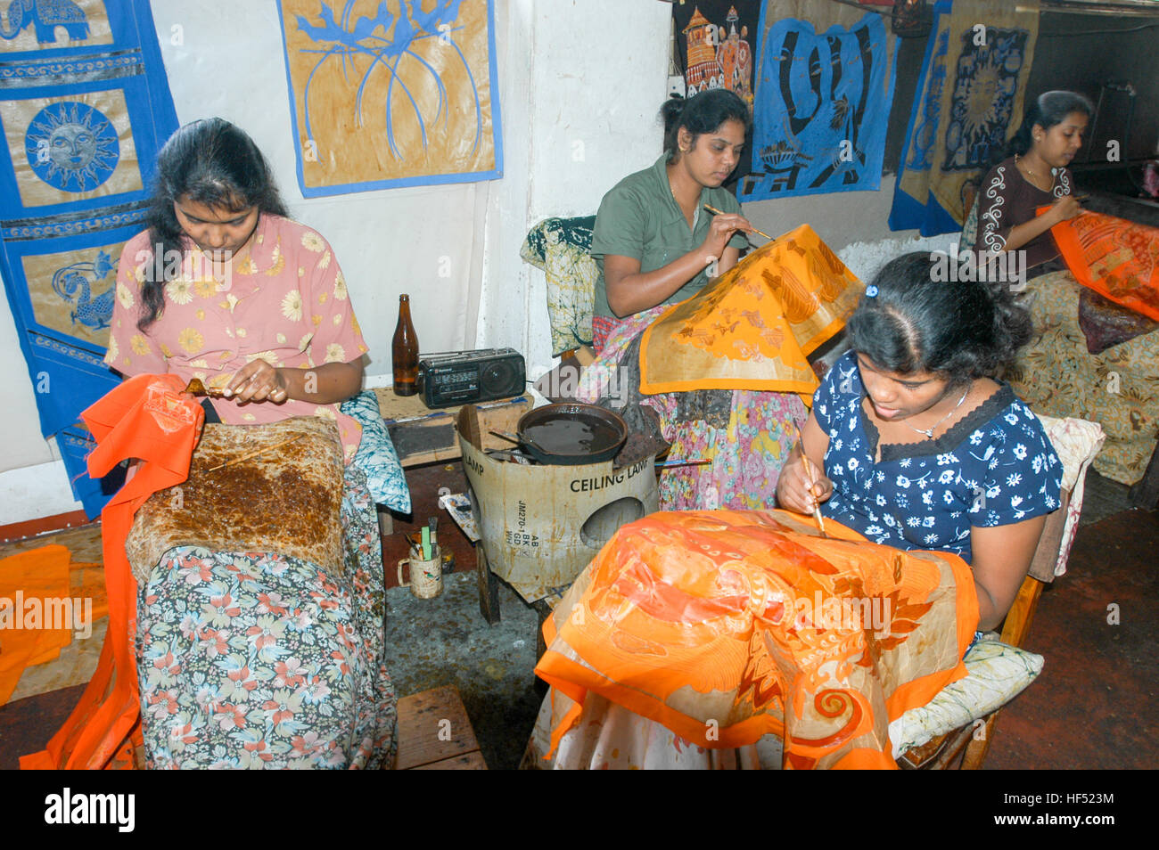 Kandy, Sri Lanka - 17 December 2004: ladies during the manufacture of ...