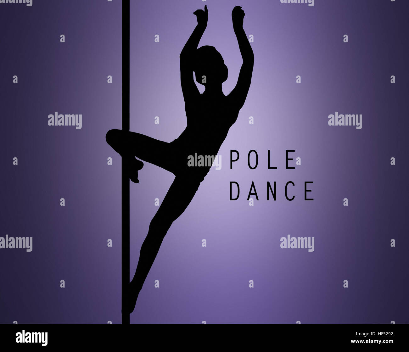 The silhouette of young girl performing on pylon Stock Photo - Alamy