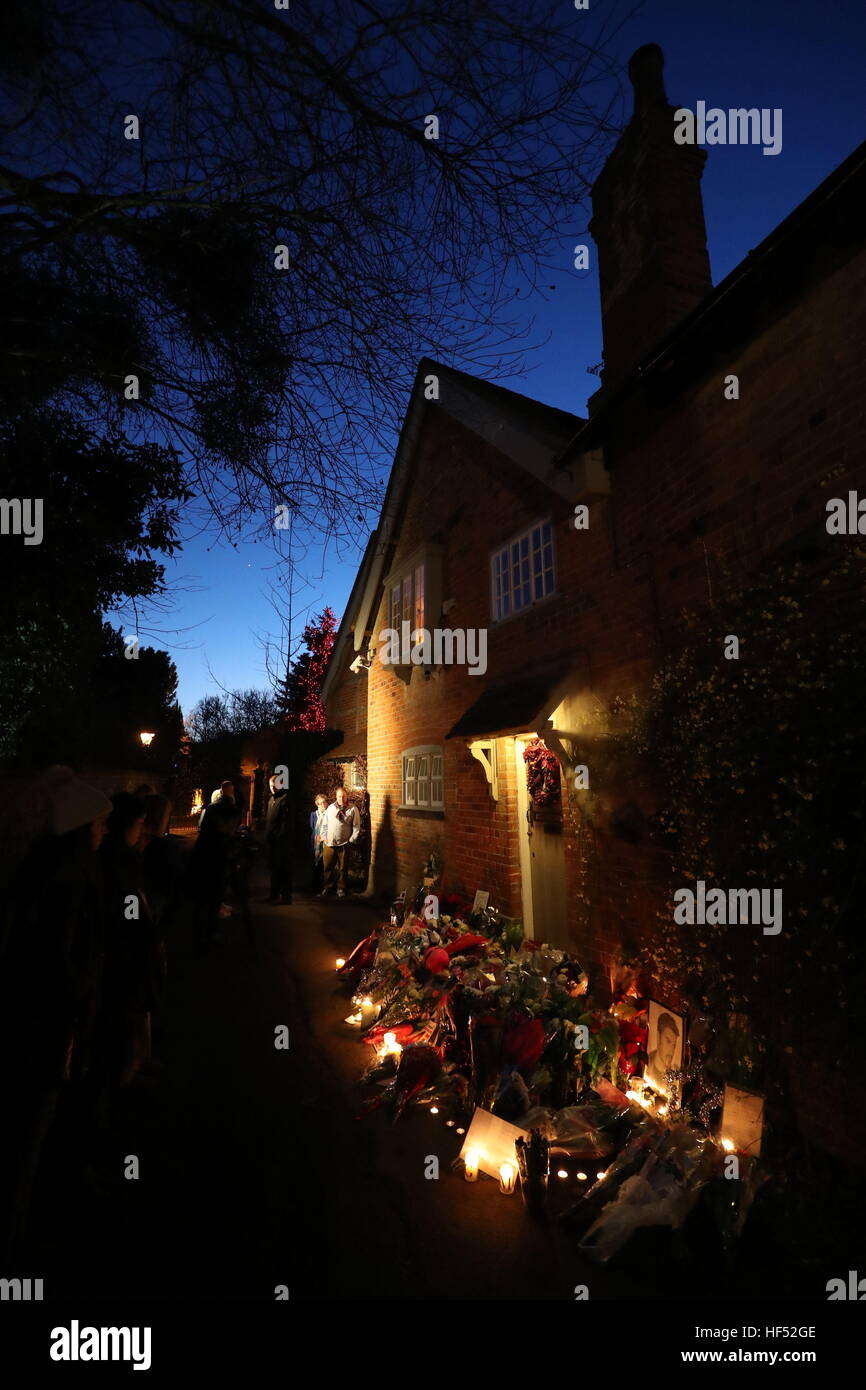 People outside the Goring house of George Michael in Oxfordshire as the ...