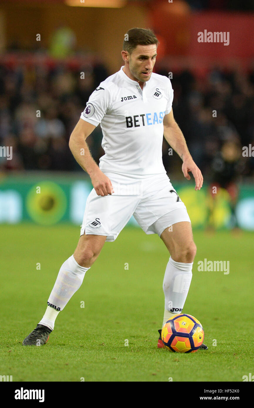 Swansea City's Angel Rangel in action during the Premier League match ...