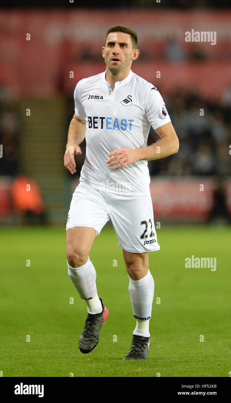 Swansea City's Angel Rangel in action during the Premier League match ...