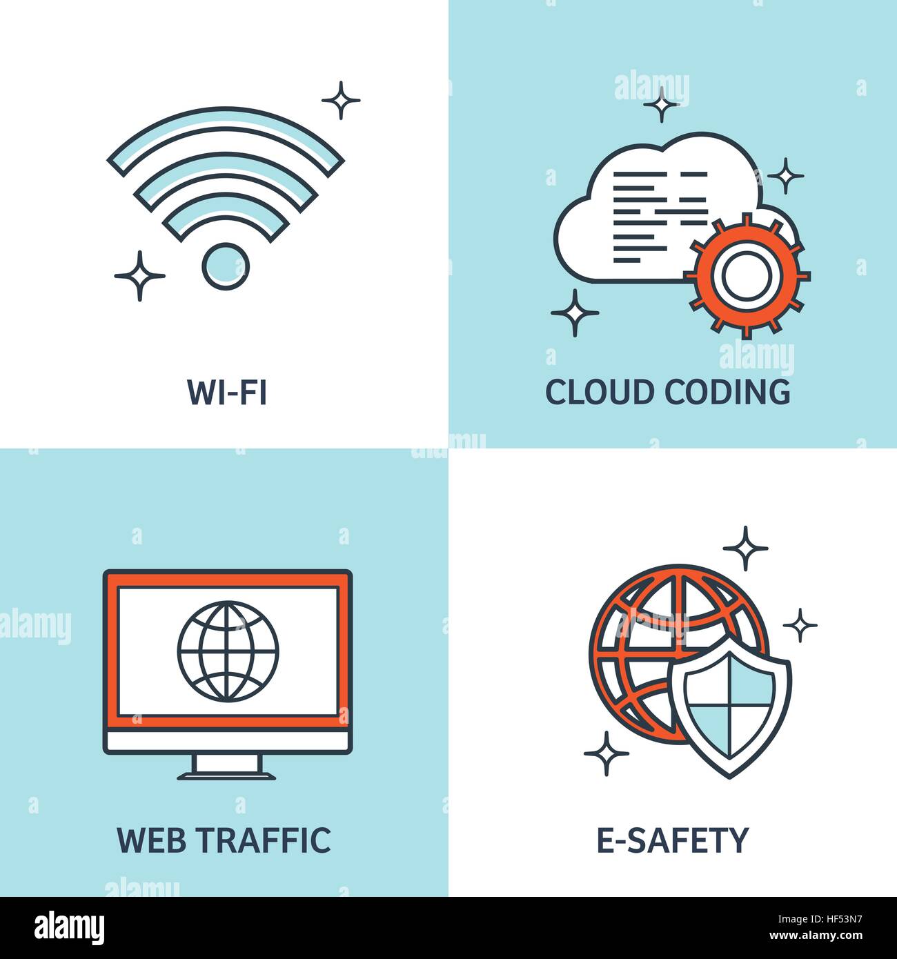 Vector illustration. Flat background. Coding, programming. SEO. Search ...