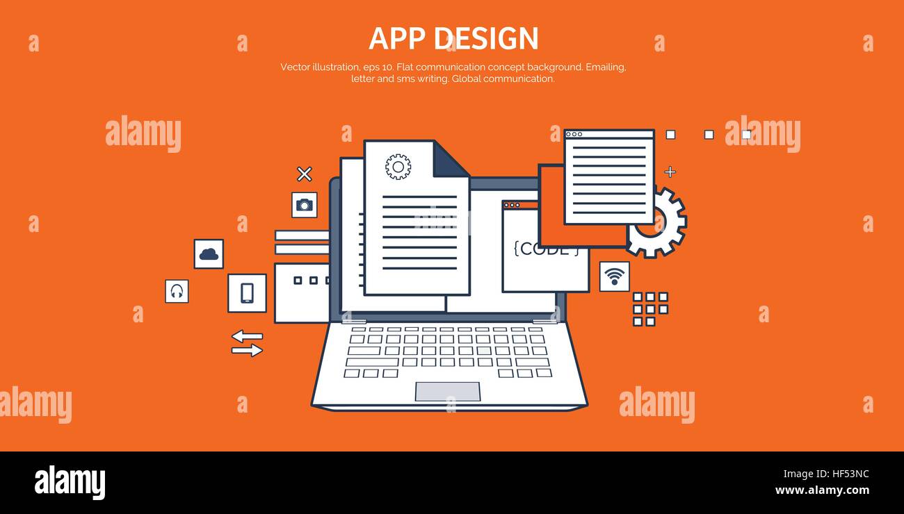 Vector illustration. Flat background. Coding, programming. SEO. Search ...