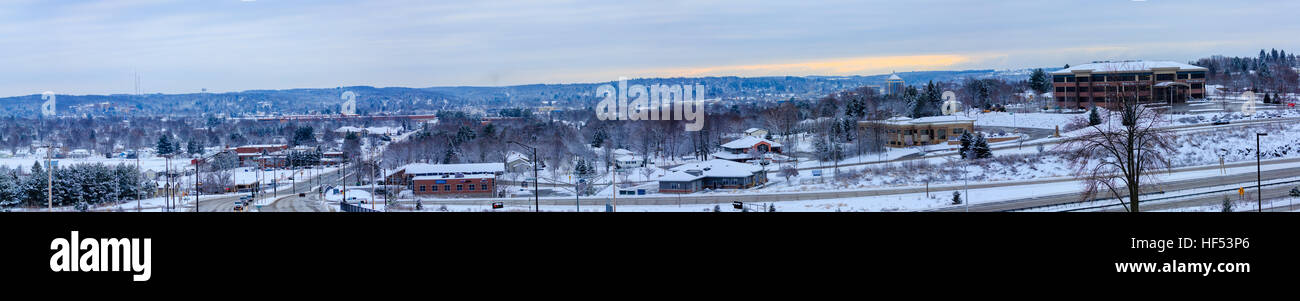 Panoramic photo facing east of a Wausau, Wisconsin in December Stock ...