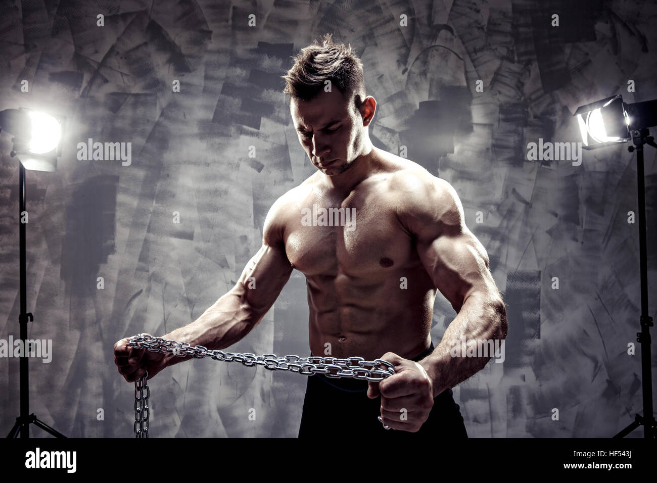 The Perfect male body - Awesome bodybuilder posing Stock Photo - Alamy
